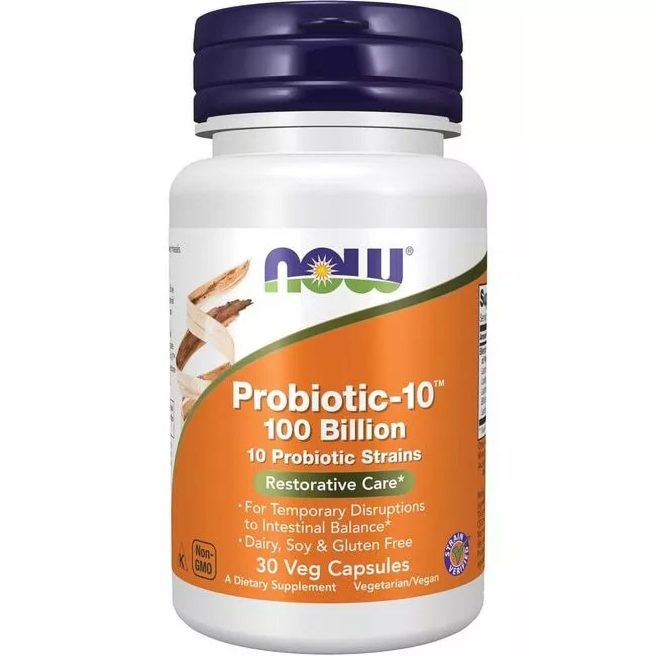 Revita NOW Foods Probiotic-10 100 Billion 100 Billion Cfu 30 Veg Caps ...