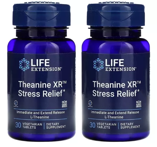 Revita Theanine XR Stress Relief Life Extension L-Theanine 400mg ...