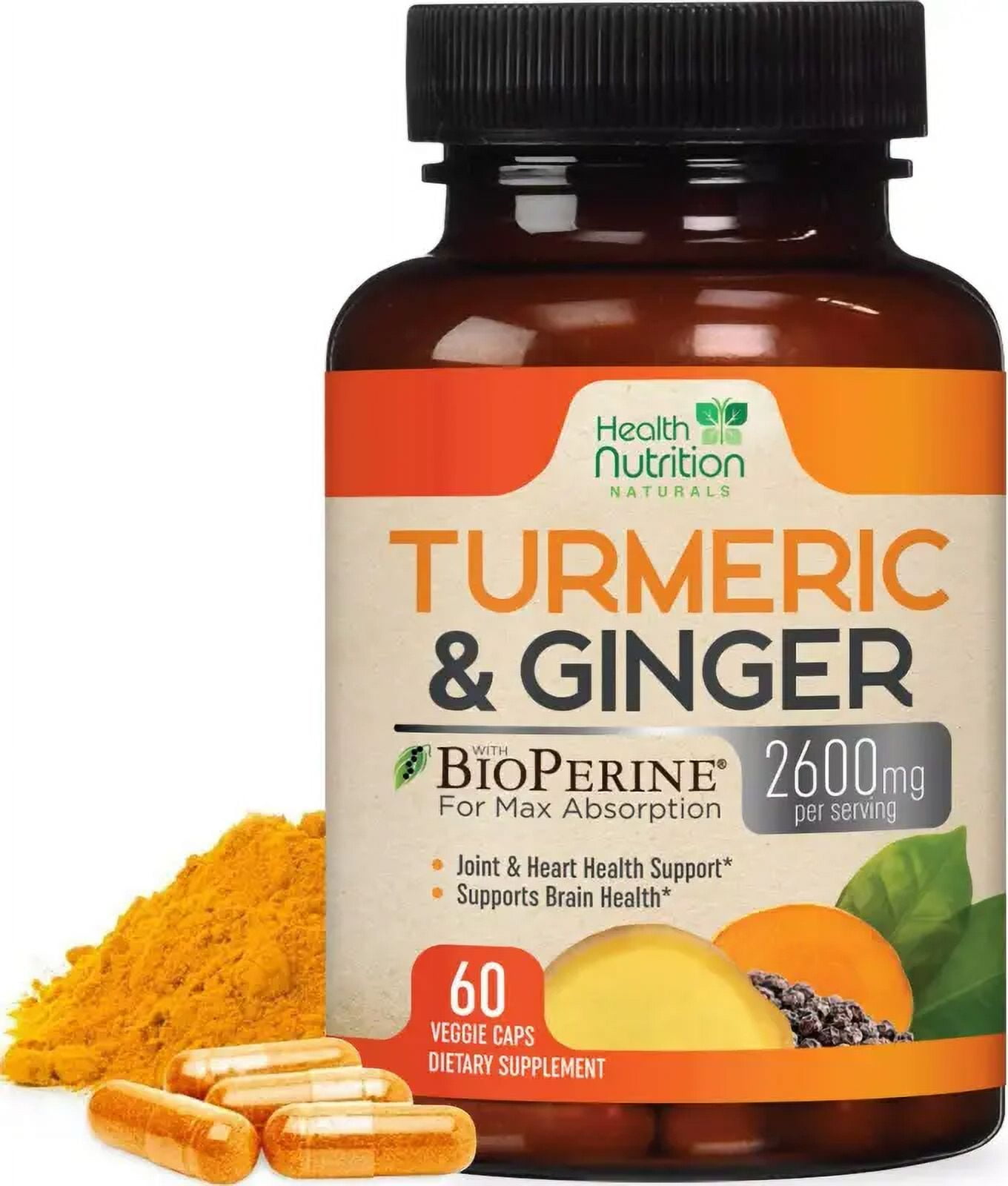 Revita Turmeric Curcumin 2200mg with Ginger & Black Pepper for High Absorption 60 capsules ...