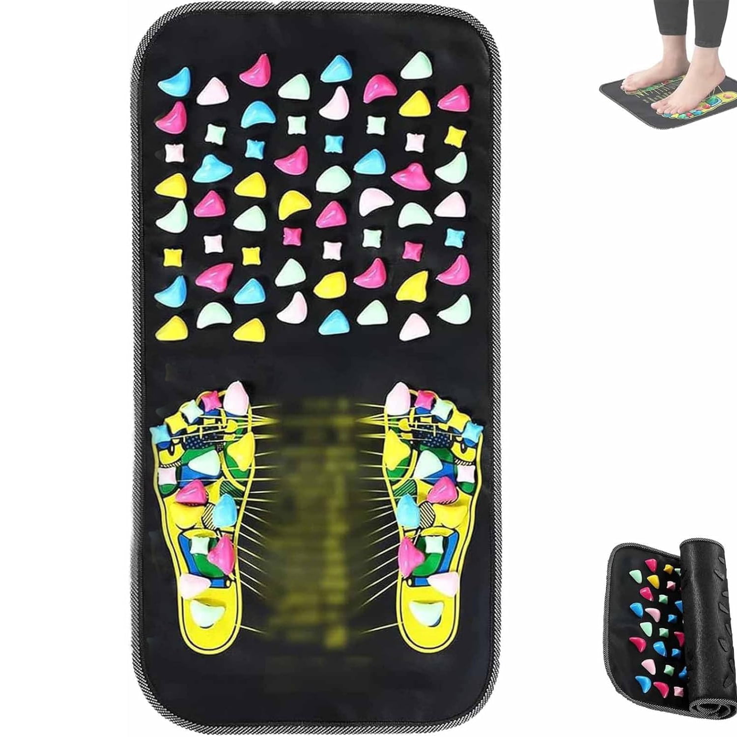 Revitalizing Acupressure Foot Mat, Portable Colored Reflexology Walk ...