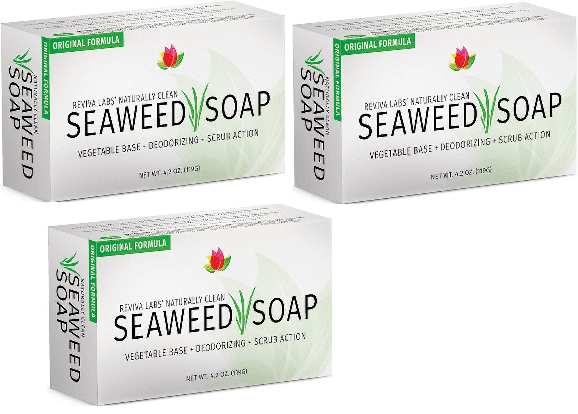 Reviva Original Formula Seaweed Soap 4.5 oz (Pack of 3), Naturally ...