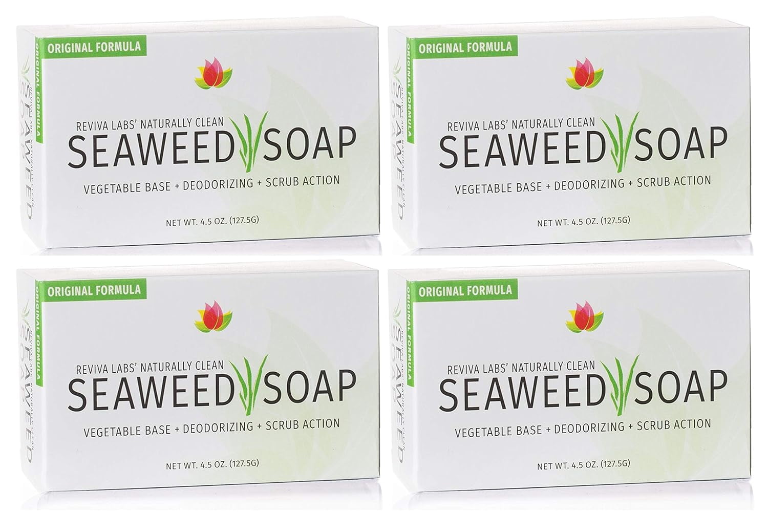 Reviva Seaweed Soap - 4 Pack - Organic Seaweed Face Scrub and ...