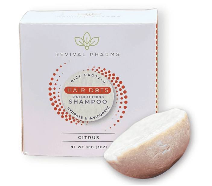 Revival Pharms Hair Dot: Strengthening Solid Shampoo Bar, 3 oz, Rice Protein, Citrus ...