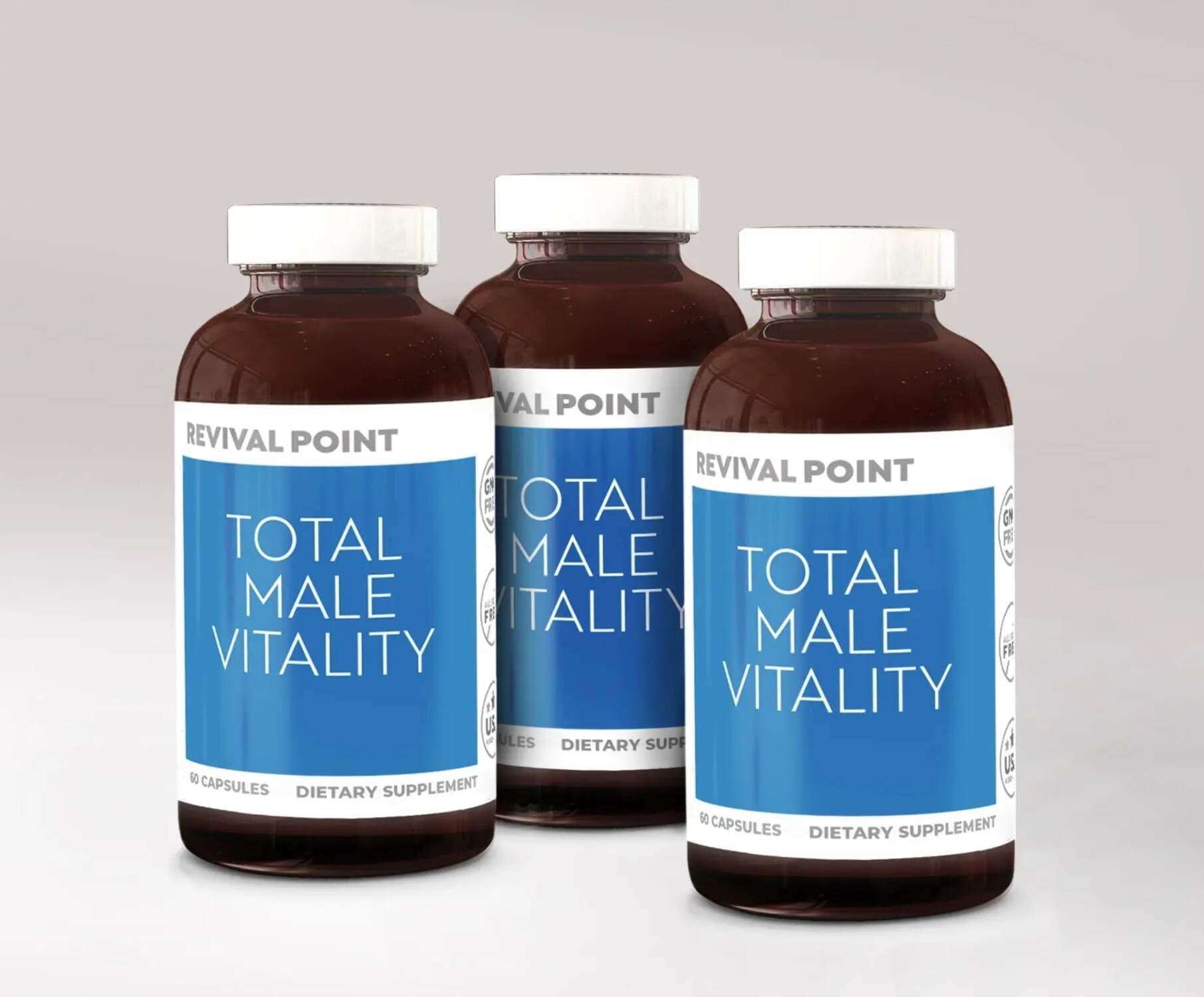 Revival Point - Total Male Vitality formulated with RipFactor Supplement - For Men - 3 Bottles ...