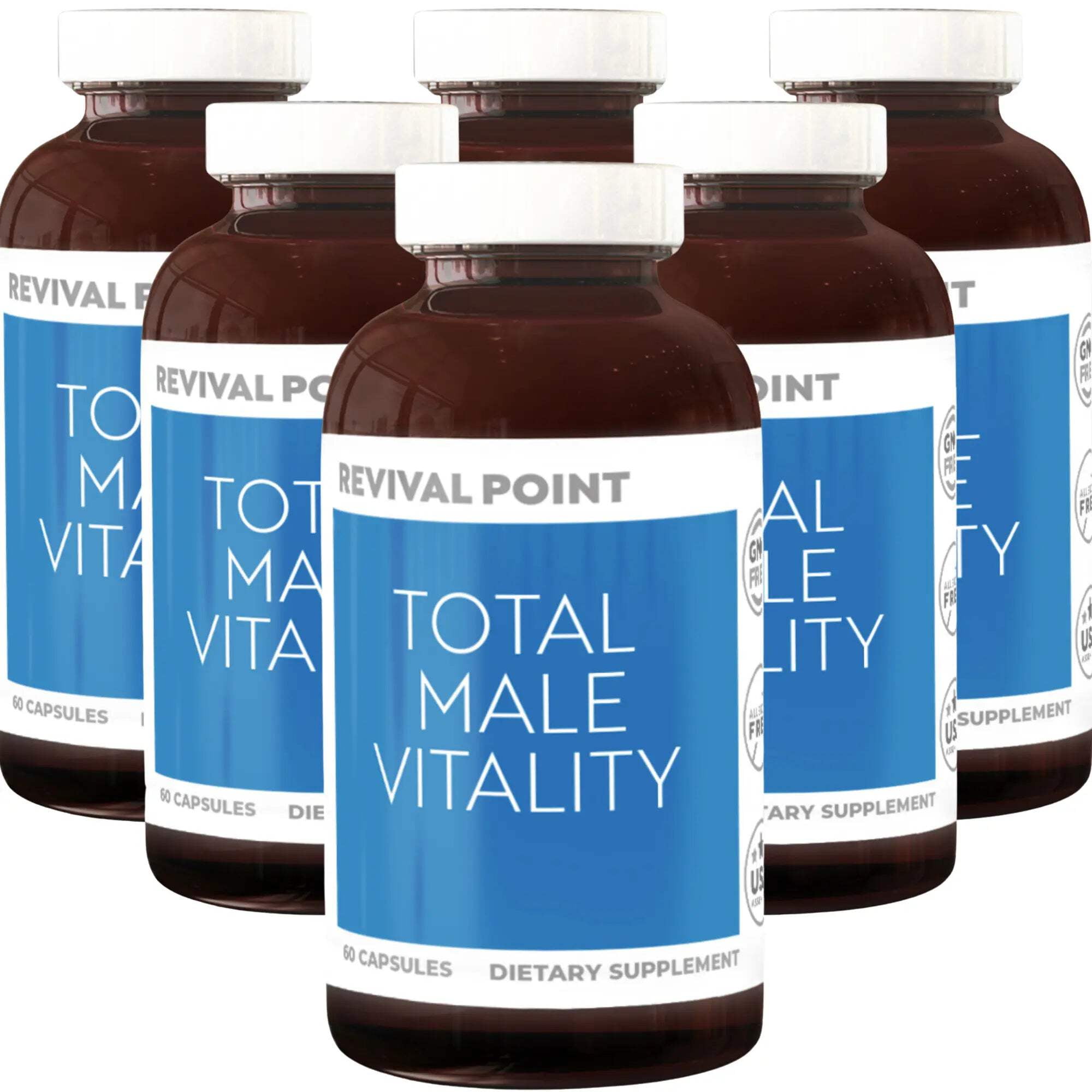 Revival Point - Total Male Vitality formulated with RipFactor Supplement - For Men - 6 Bottles ...