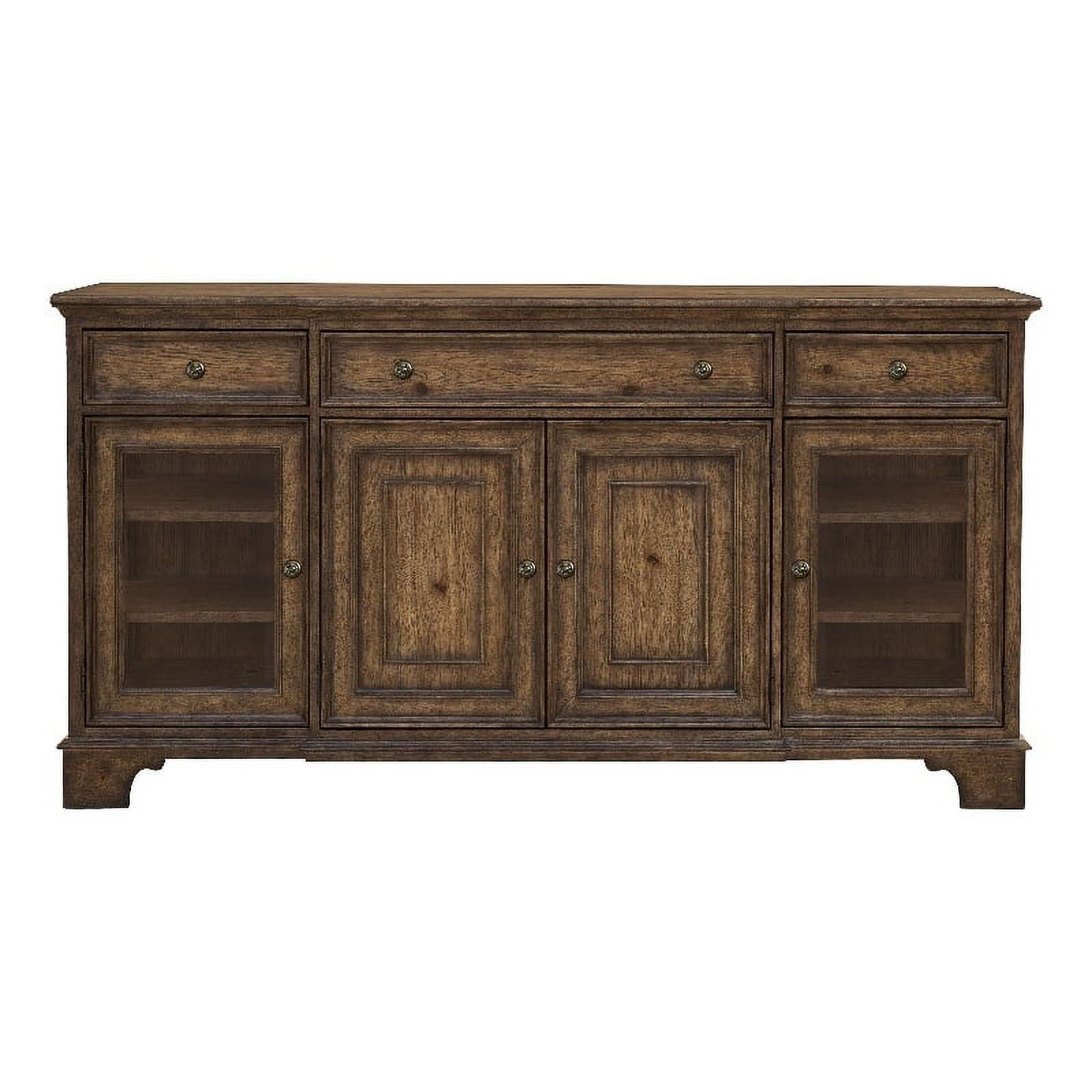 Revival Row 3-Drawer Wood Buffet with Doors in Brown Finish by Pulaski ...
