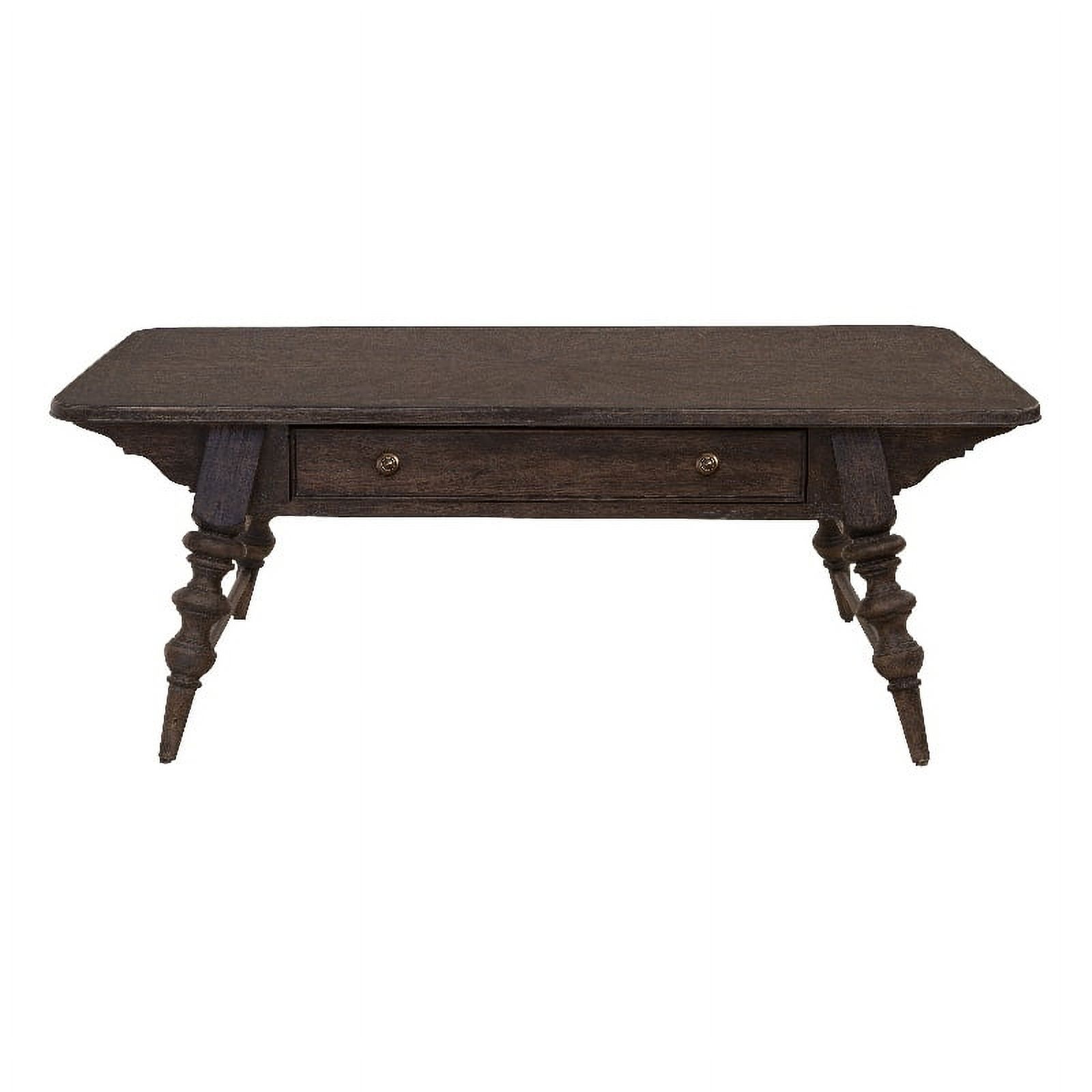 Revival Row Wood Cocktail Table with Drawer in Brown Finish by Pulaski ...