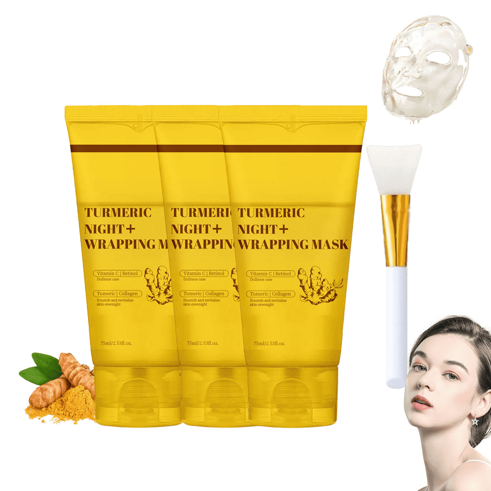 Revix Collagen Mask, Kojic Acid Turmeric Collagen Night Wrapping Mask ...