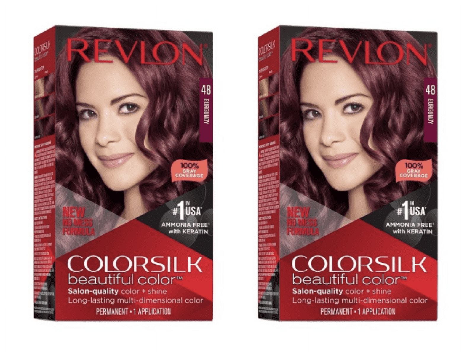 Revlon (2-Pack) Colorsilk #48 Burgundy No Mess Formula Permanent Hair ...
