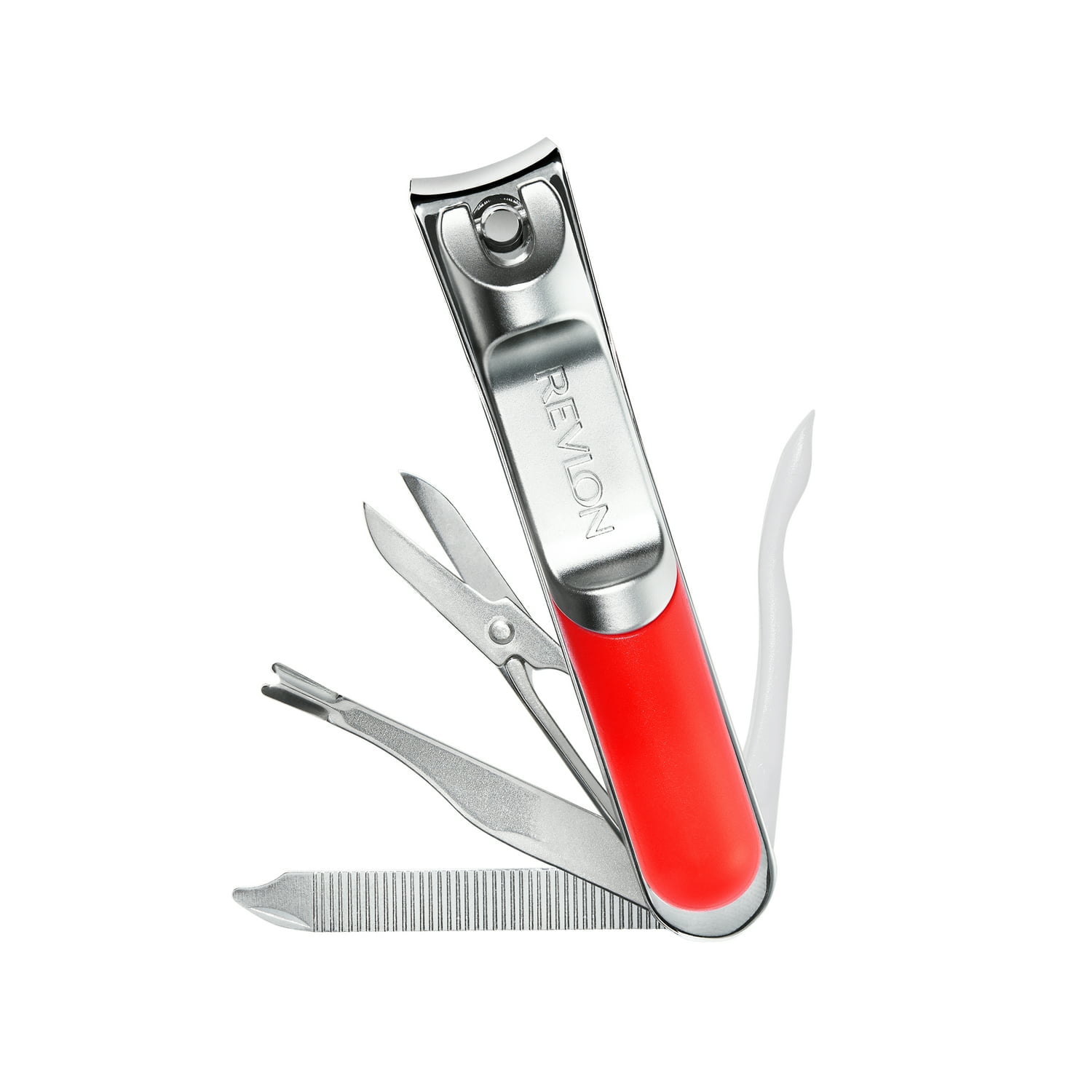 Revlon All in One Stainless Steel Nail Clipper with Catcher, Cuticle ...