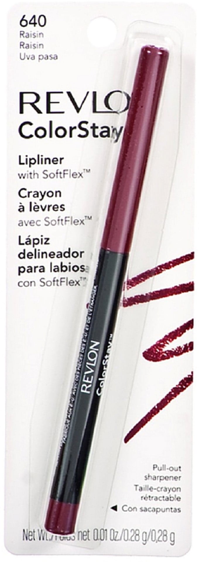 Revlon Color Stay Lip Liner with SoftFlex, Raisin [640] 1 ea (Pack of 4 ...