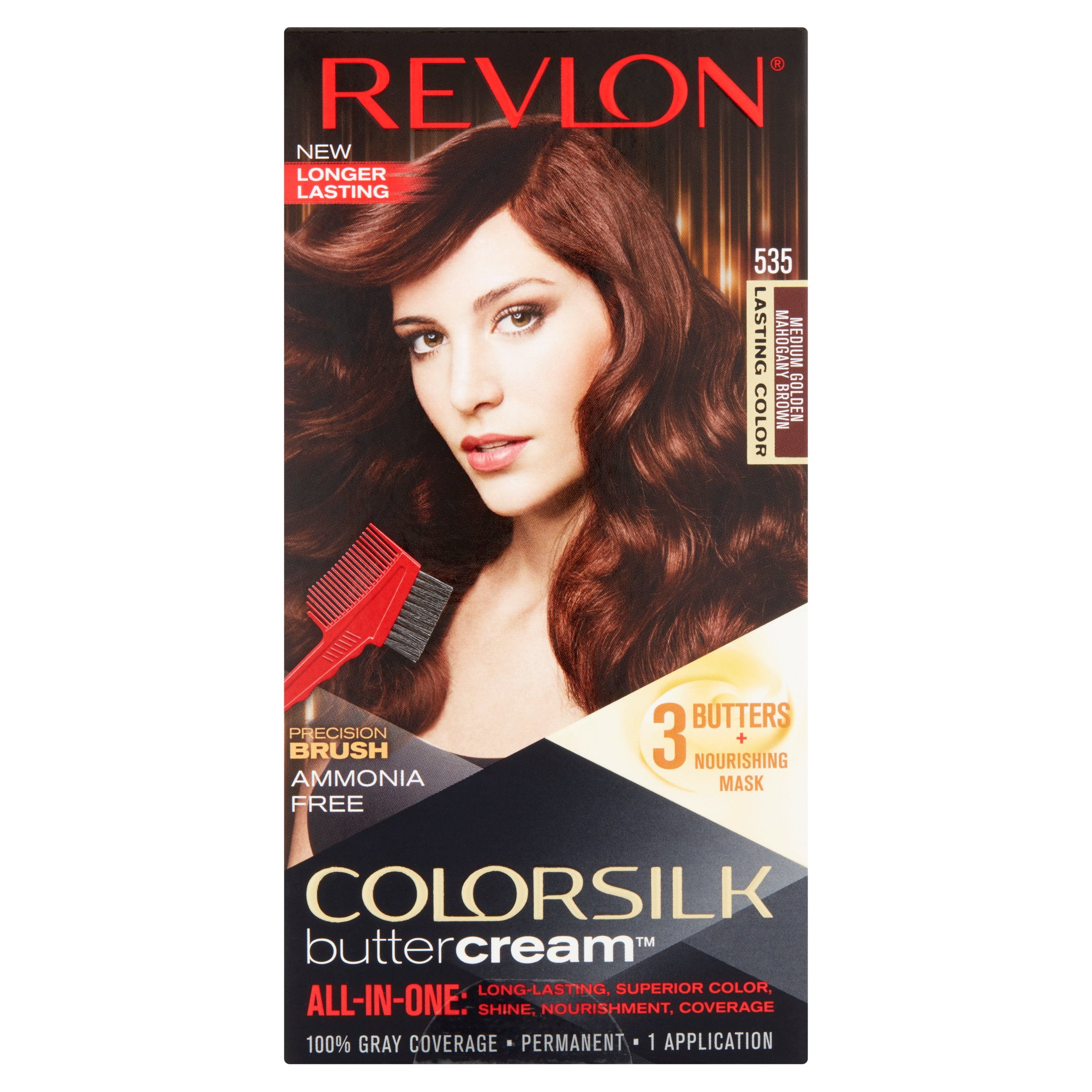 Revlon ColorSilk Buttercream™ Hair Dye - Medium Golden Mahogany Brown ...
