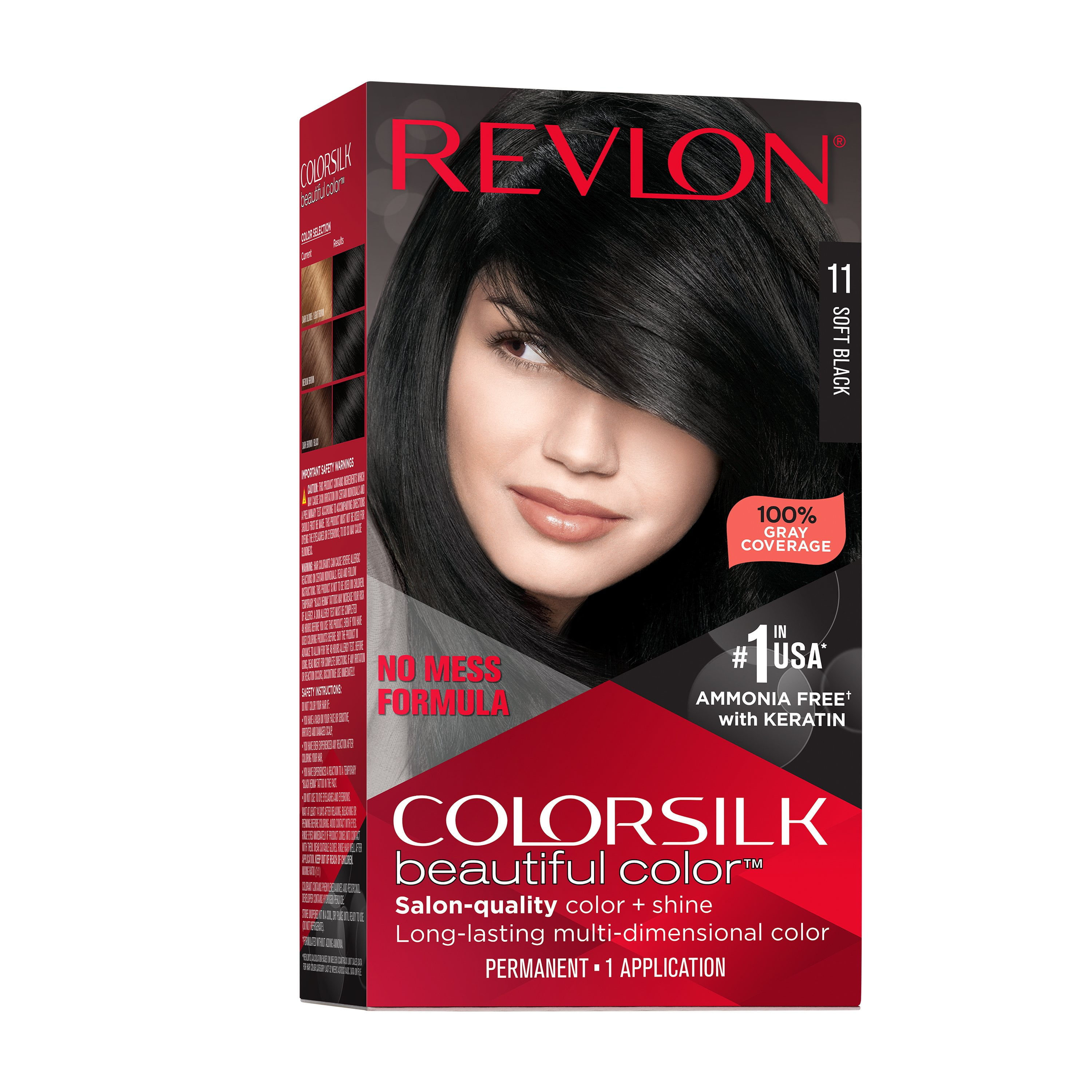Revlon ColorSilk Hair Color - 11 Soft Black - Each (Packaging May Vary ...