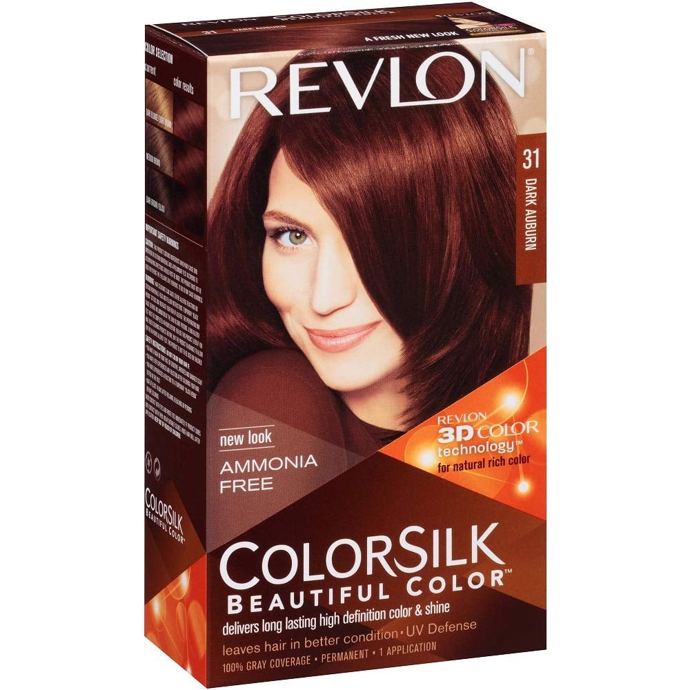 Revlon ColorSilk Hair Color, [31] Dark Auburn 1 ea (Pack of 6 ...