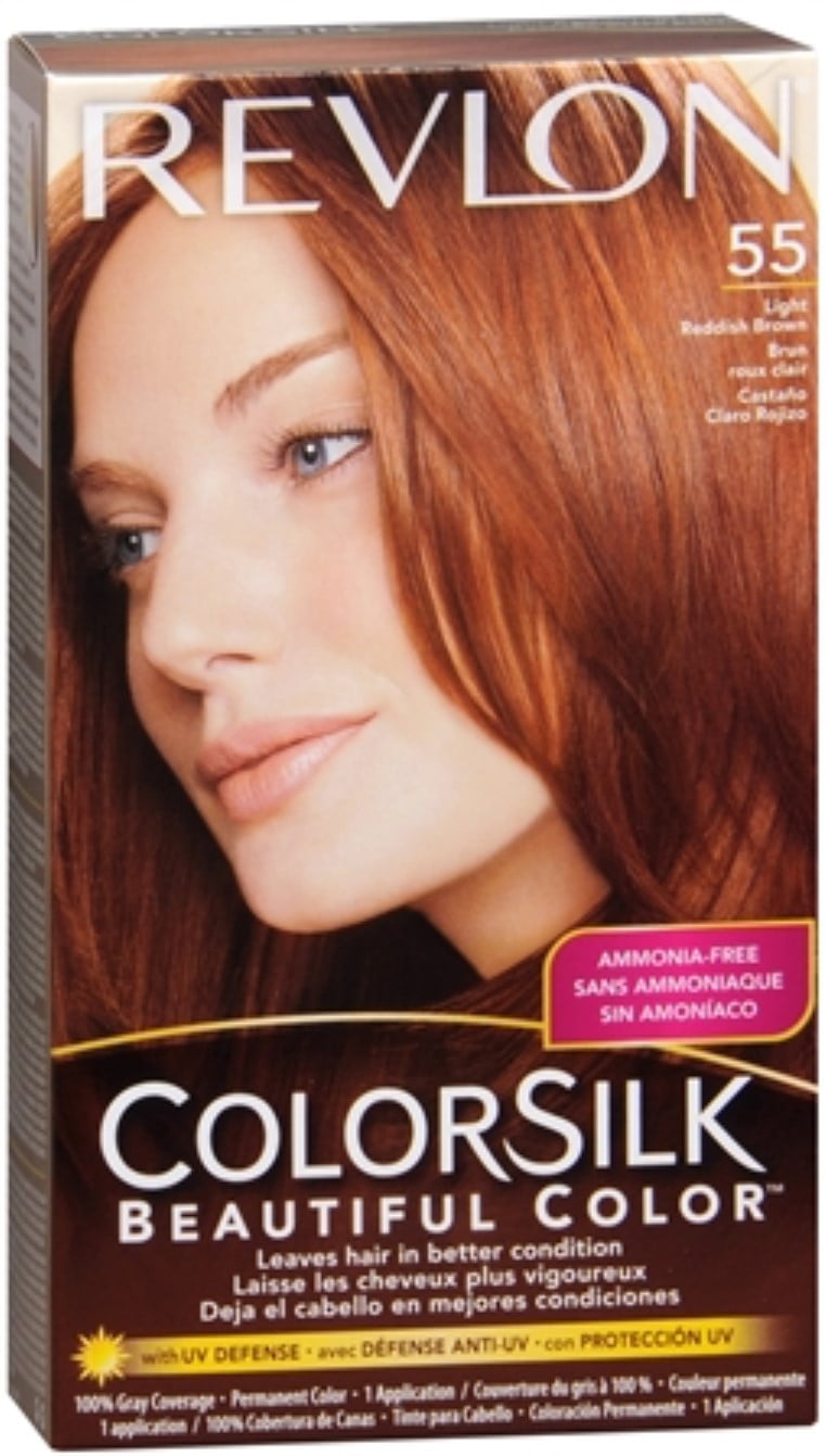 Revlon ColorSilk Hair Color 55 Light Reddish Brown 1 Each (Pack of 6 ...