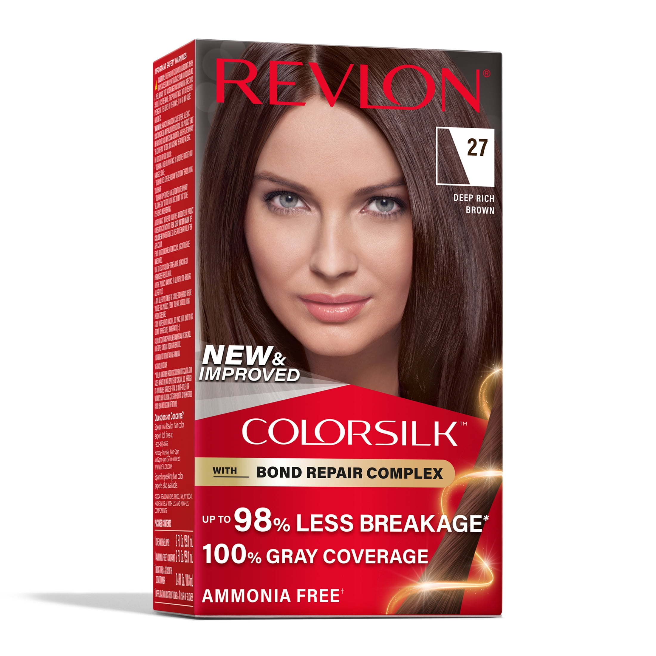 Revlon ColorSilk Permanent Hair Color, Bond Repair Complex, 27 Deep ...