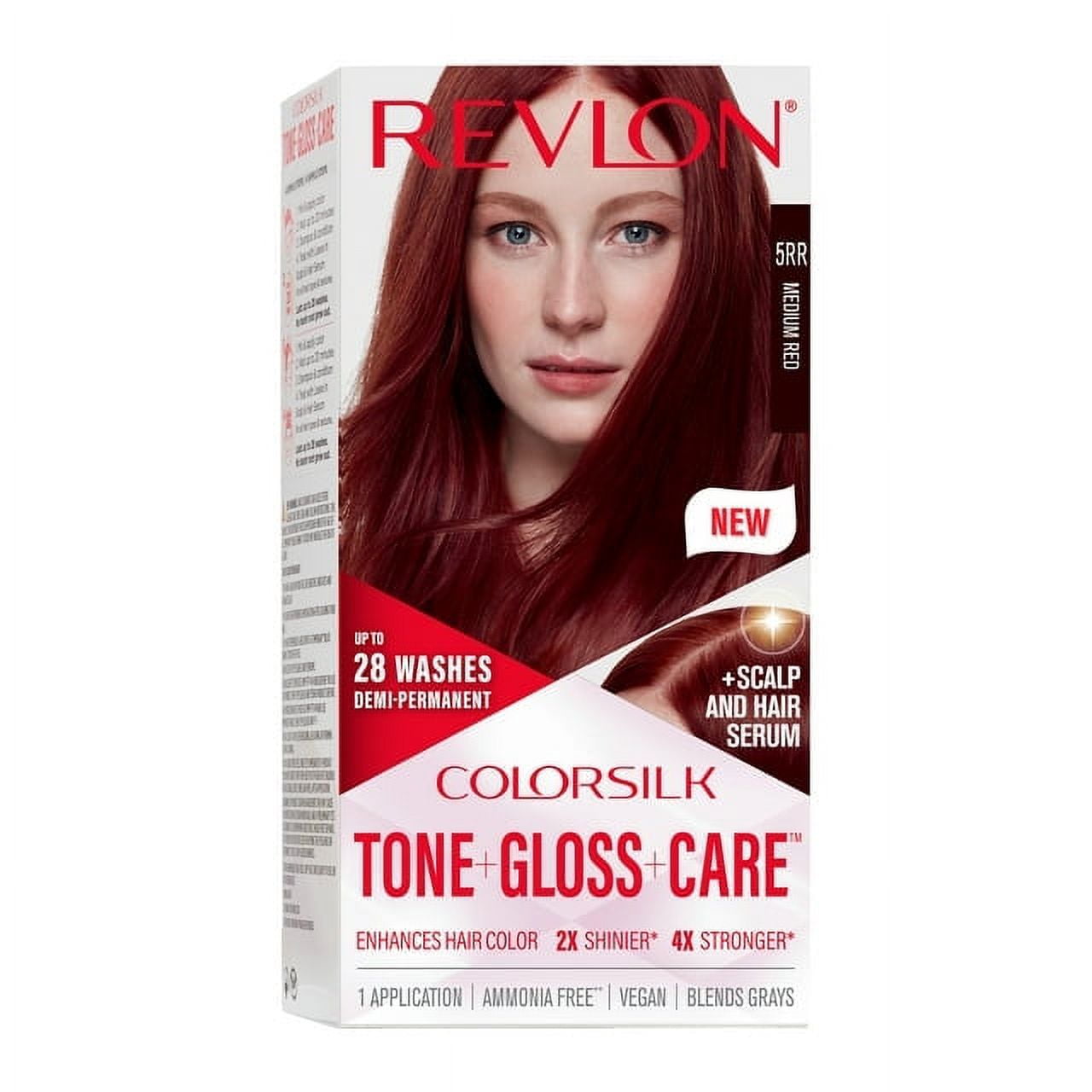 Revlon ColorSilk Tone + Gloss + Care Demi-Permanent Hair Color, 5RR ...