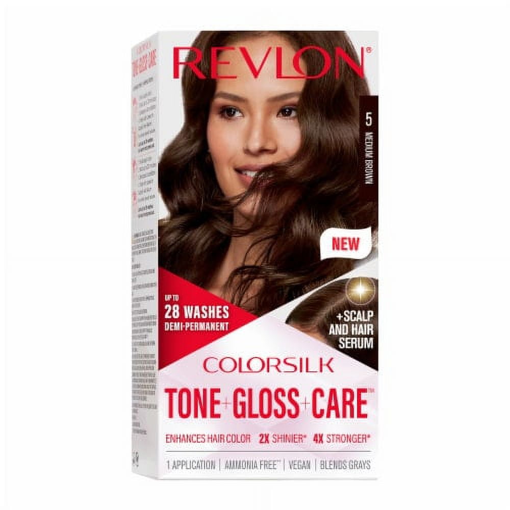 Revlon ColorSilk Tone + Gloss + Care Demi-Permanent Hair Color Shade 5 ...