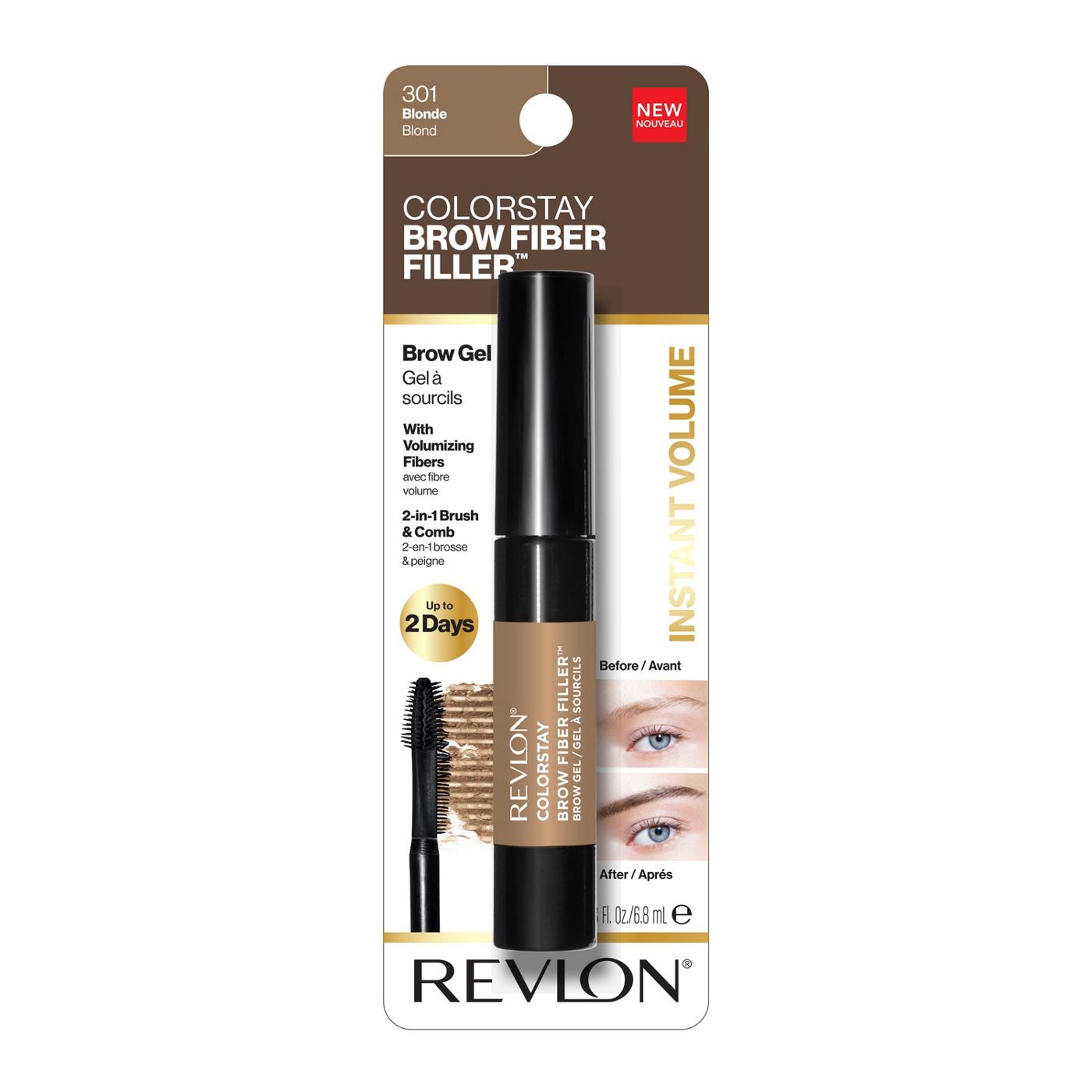 Revlon ColorStay Brow Fiber Filler Brow Gel, 301 Blonde Each - Walmart.com