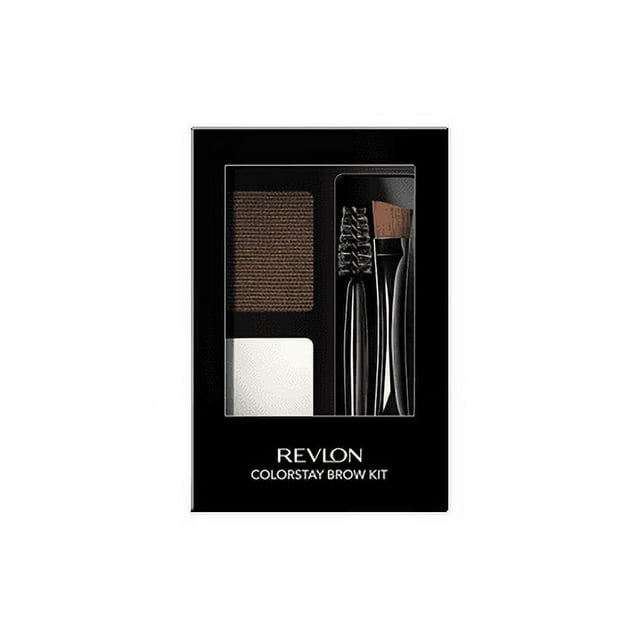 Revlon ColorStay Brow Kit - Dark Brown, Long-Wearing Powder & Pomade ...