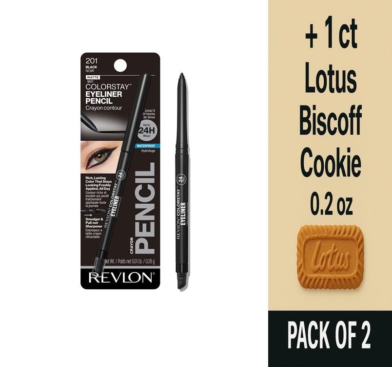 Revlon ColorStay Eyeliner Pencil, 201 Black - Each - Pack of 2 & Lotus ...