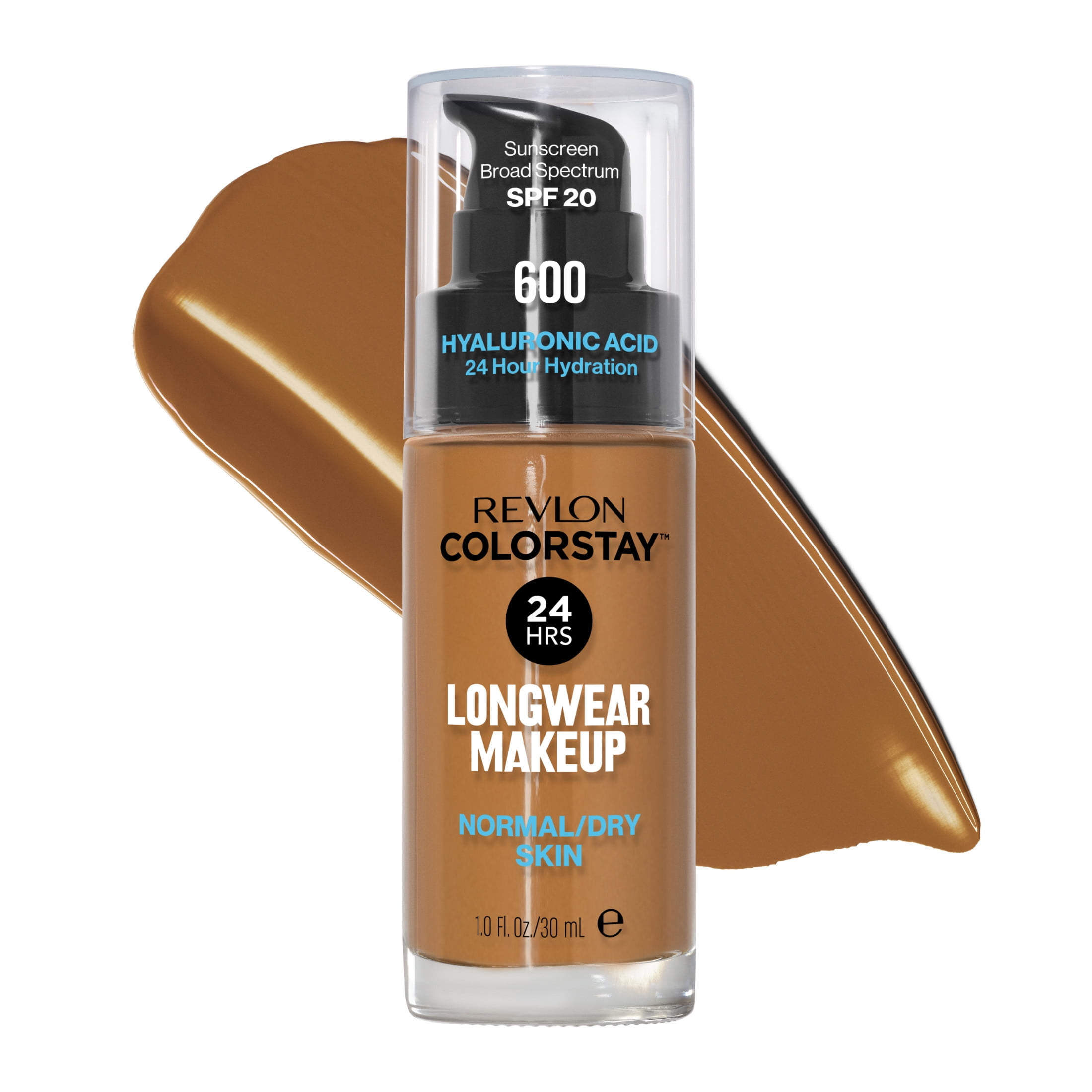 Revlon ColorStay Liquid Foundation Makeup, Normal/Dry Skin, SPF 20, 600 ...