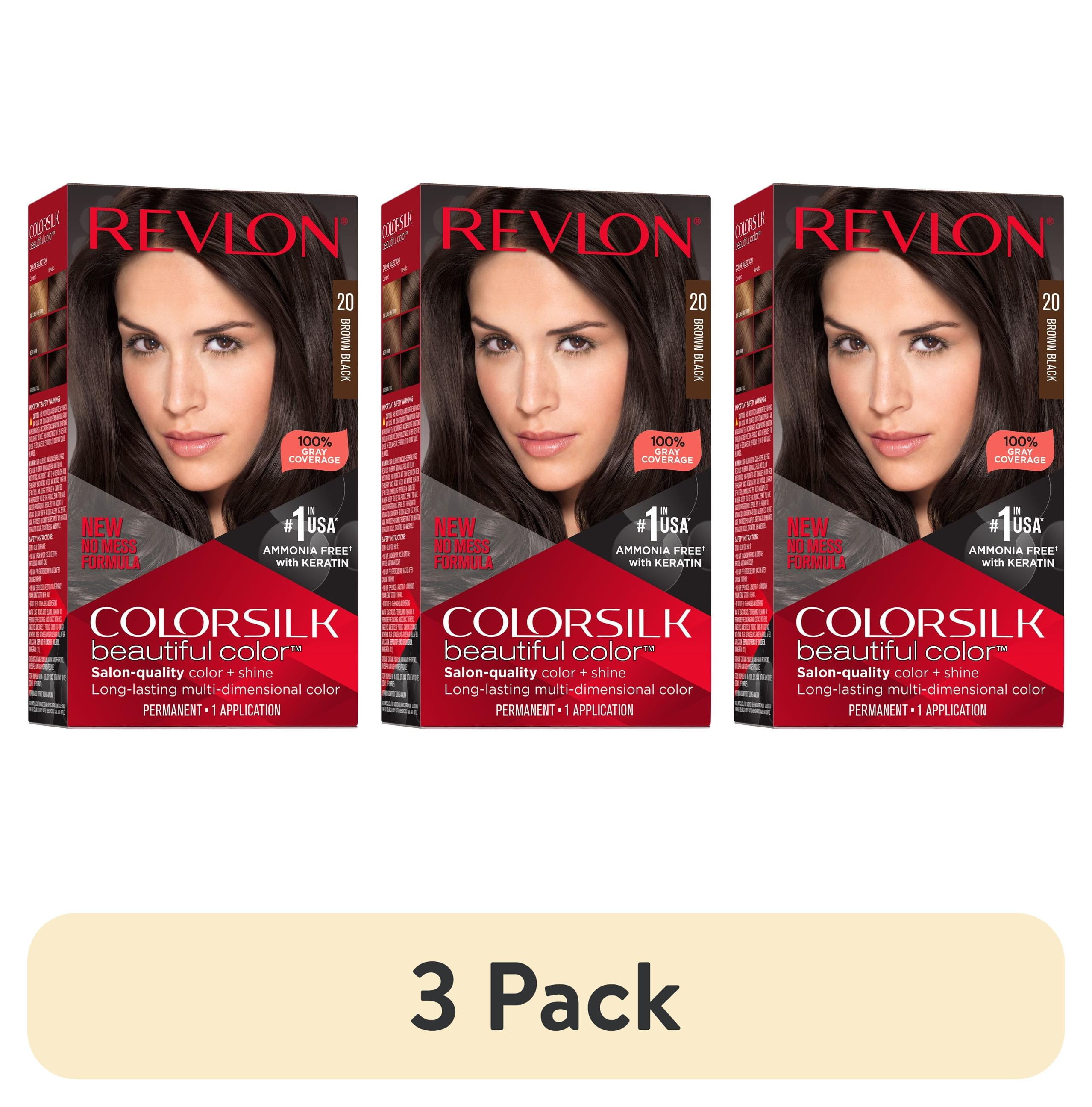 (3 pack) Revlon ColorSilk Permanent Hair Color, Bond Repair Complex, 20 ...