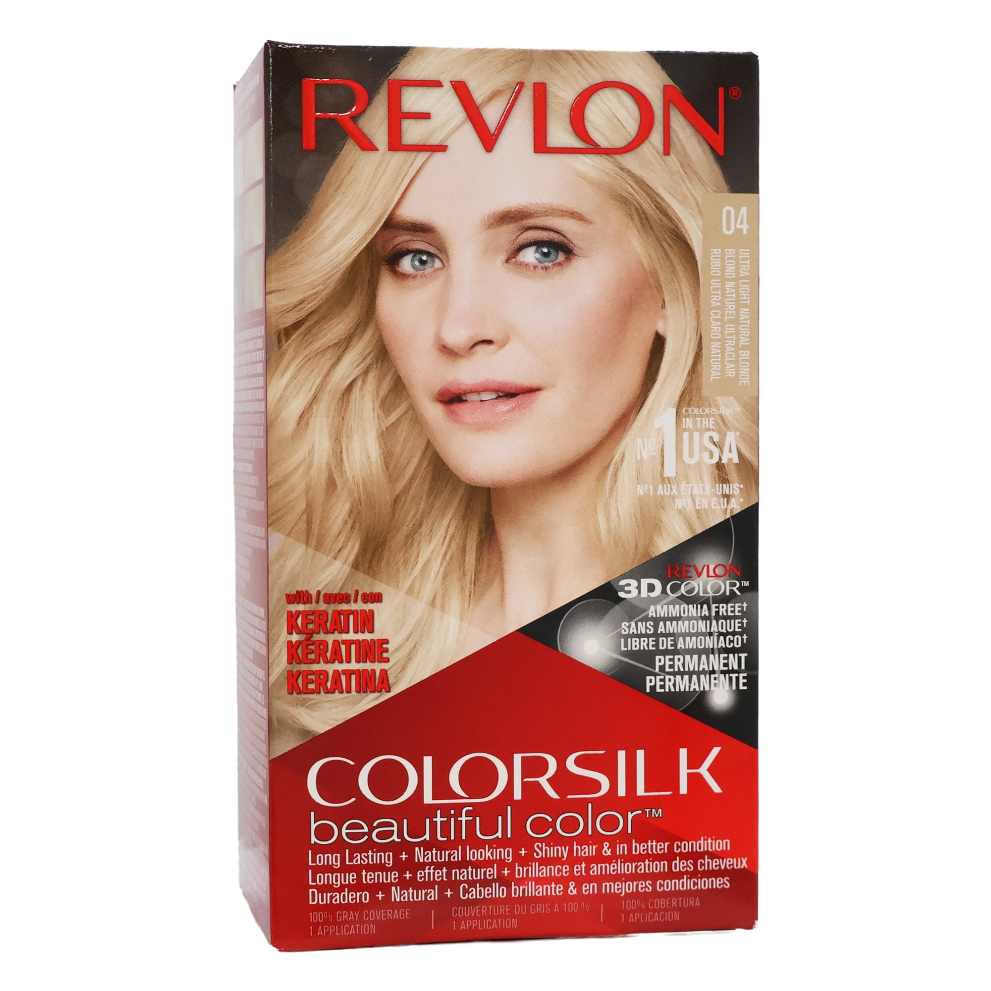 Revlon Colorsilk Beautiful Color Permanent Hair Color, 04 Ultra Light ...