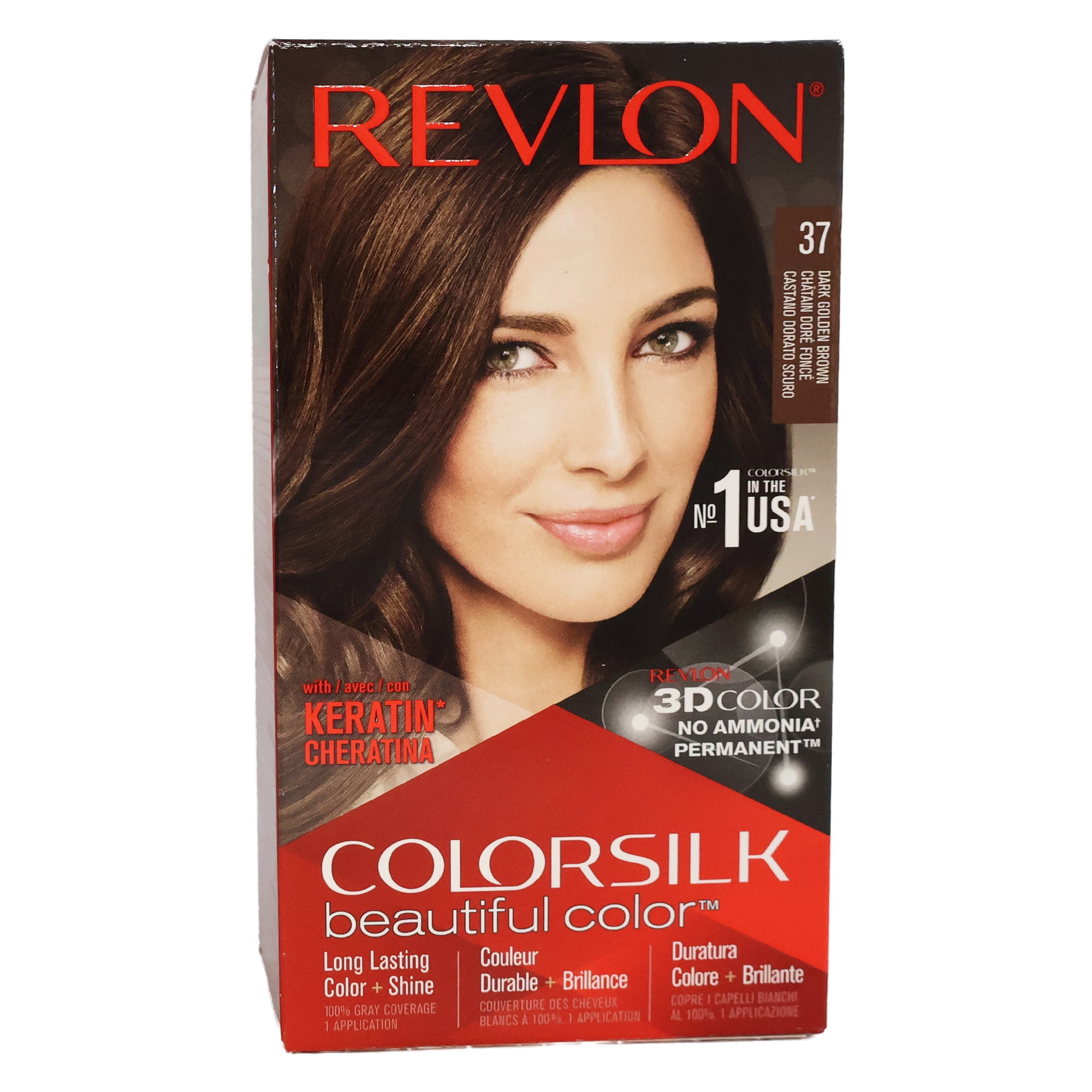 Revlon Colorsilk Beautiful Color Permanent Hair Color 37 Dark Golden ...