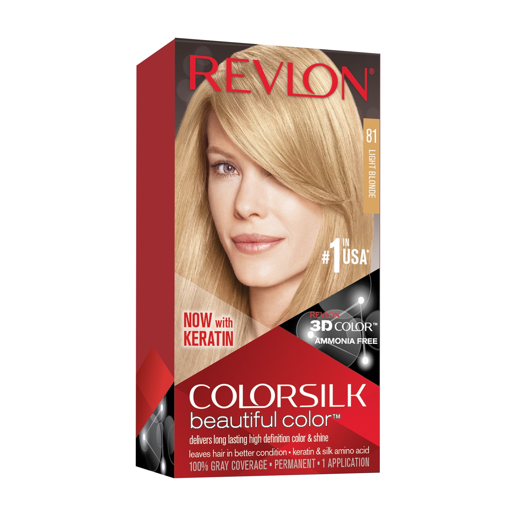 Revlon Colorsilk Beautiful Color Permanent Hair Dye, Ammonia-Free, 81 ...
