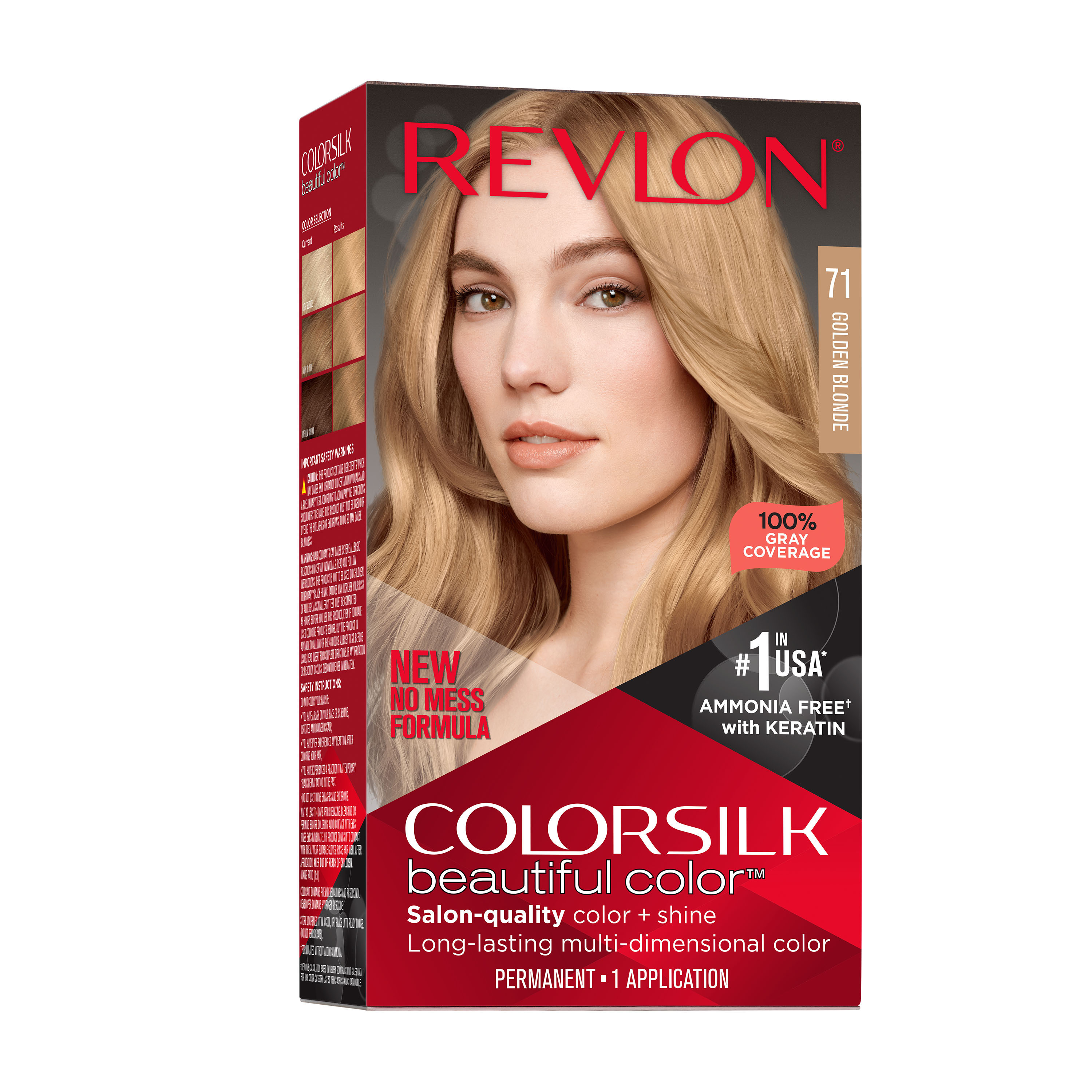 Revlon Colorsilk Beautiful Color, Permanent Hair Dye with Keratin, 100% ...