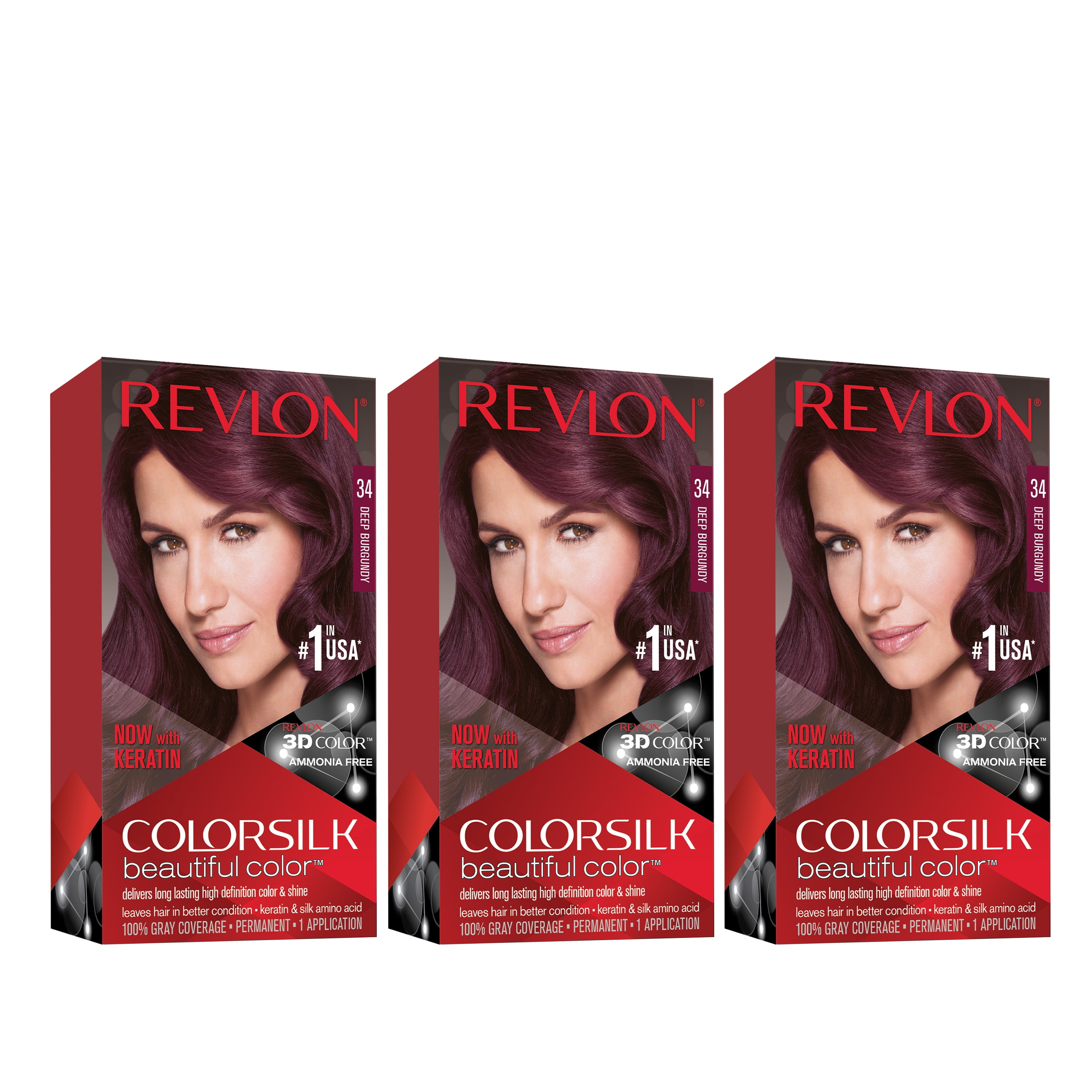 Revlon Colorsilk Permanent Hair Dye, 100% Gray Coverage, 34 Deep ...