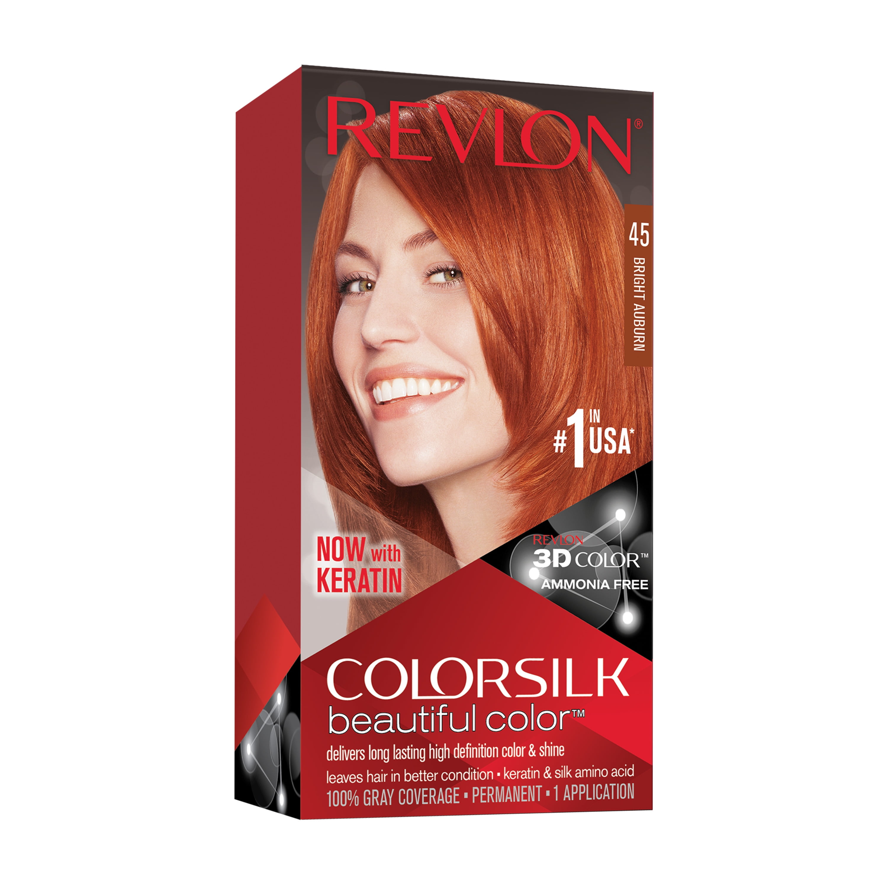 Revlon Colorsilk Beautiful Permanent Hair Color, Long-Lasting, #45 ...