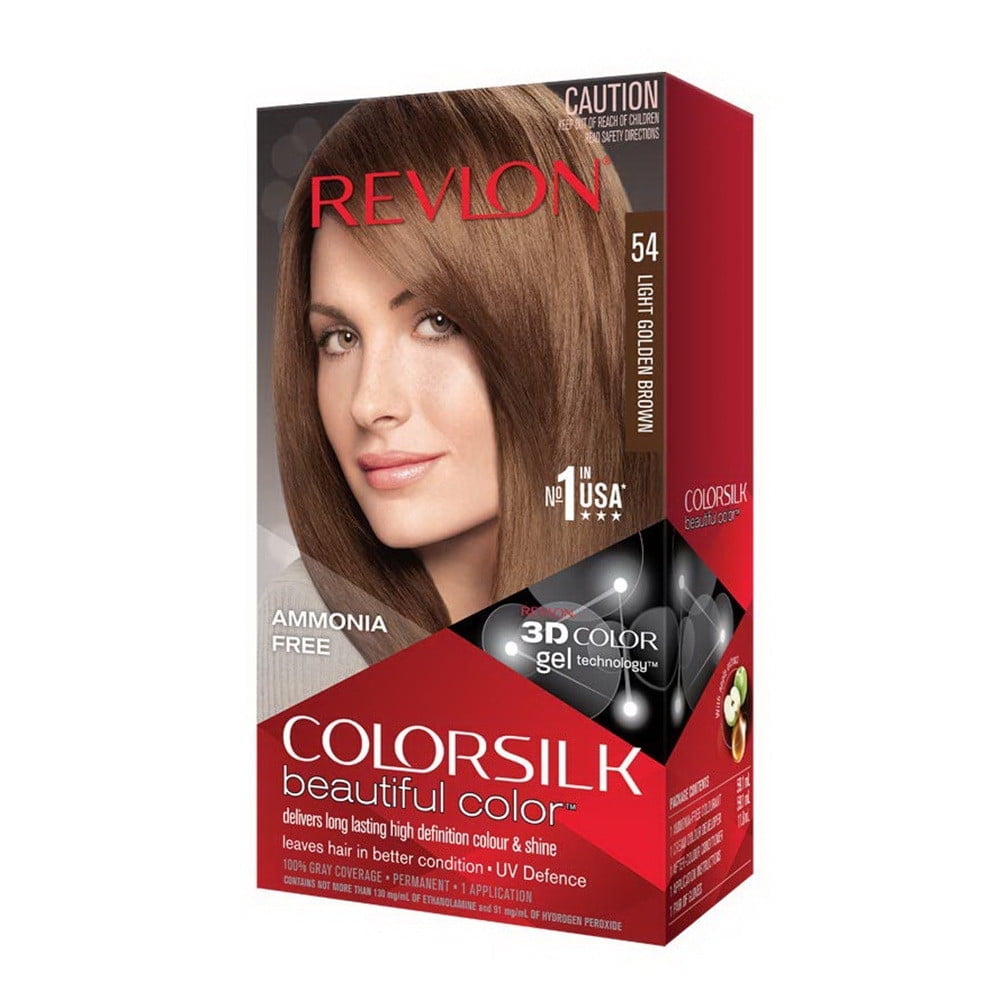 Revlon Colorsilk Beautiful Permanent Hair Color, 54 Light Golden Brown ...
