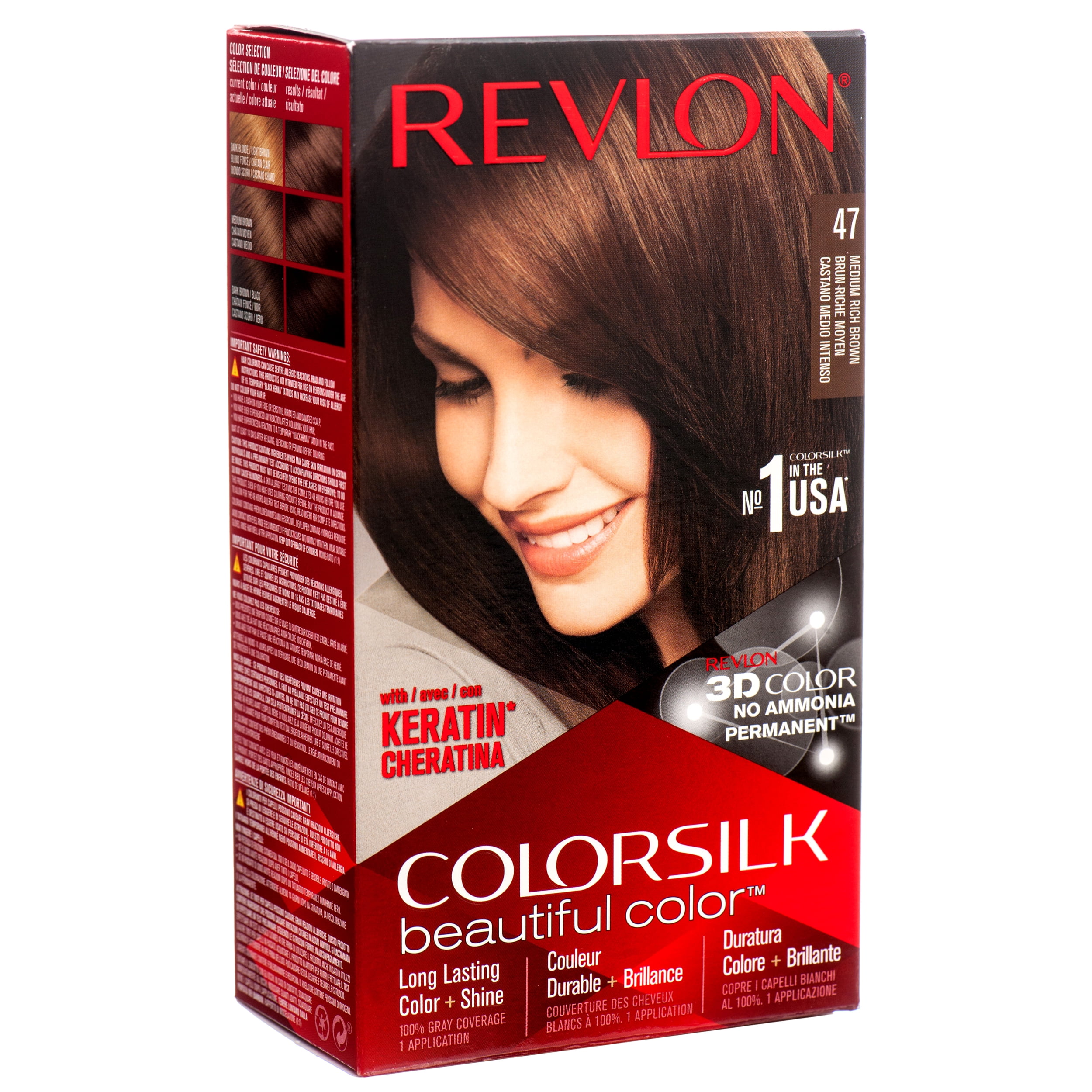 Revlon Colorsilk Beautiful Permanent Long Lasting Color Hair Dye with ...