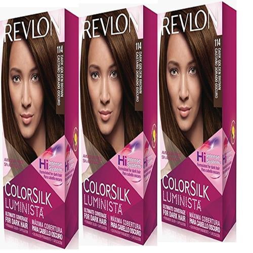 Revlon Colorsilk Luminista Haircolor, Dark Golden Brown, 3 Count ...