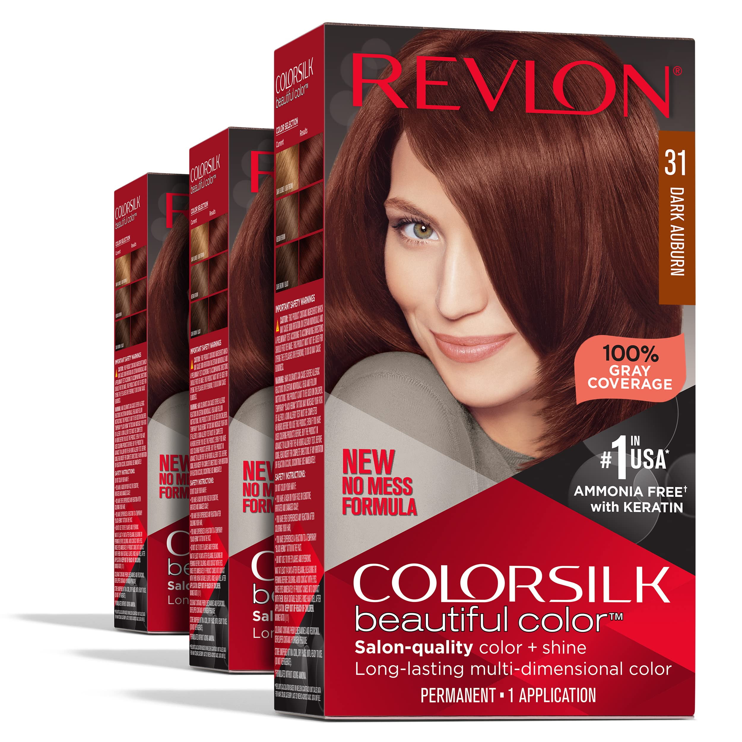 Revlon Colorsilk: Vibrant Red Hair Dye Trio with 100% Gray Coverage ...