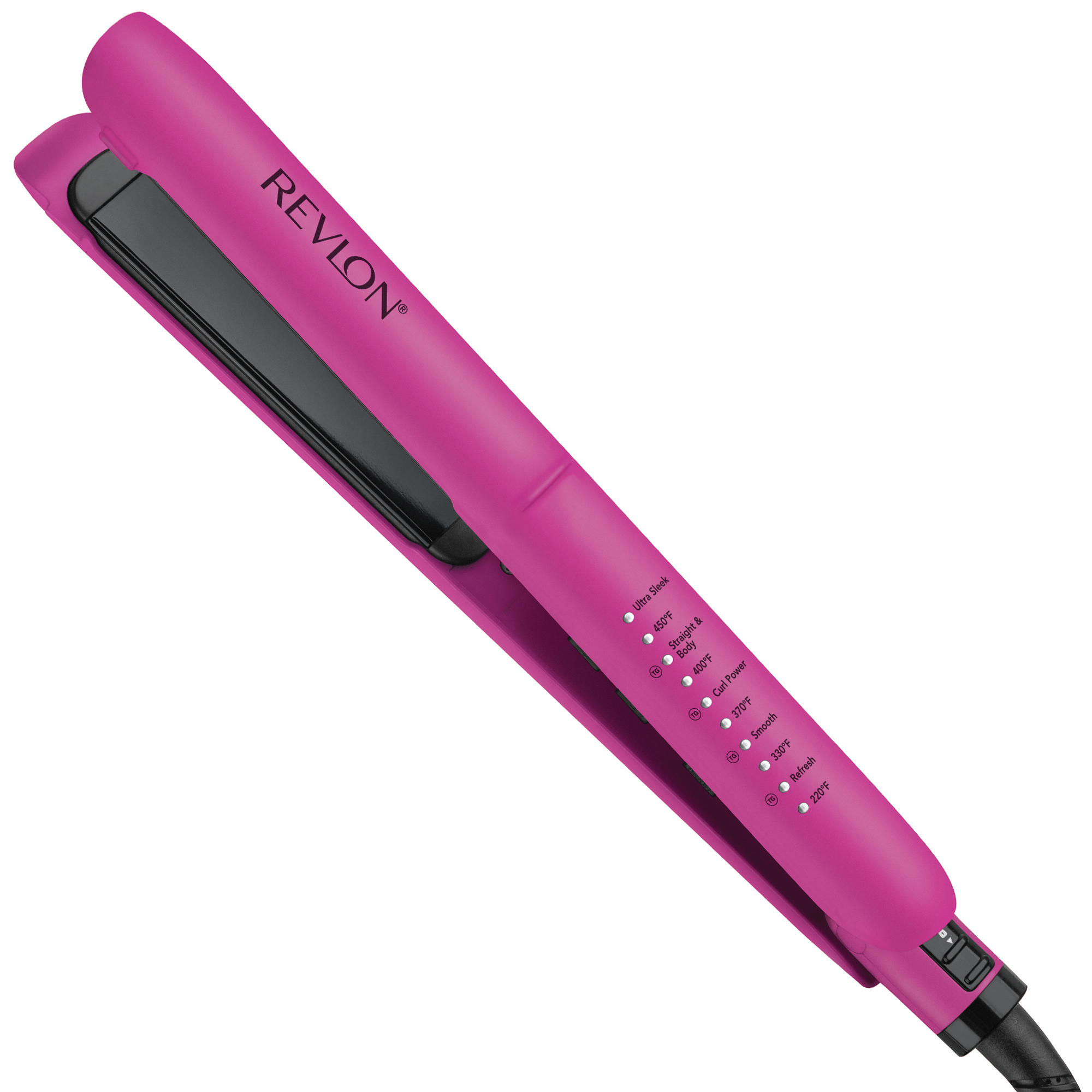 Revlon Crystal C + Ceramic 1" Digital Hair Flat Iron, White - Walmart.com