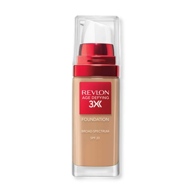Revlon Liquid Foundation, Age Defying 3XFace Makeup, Anti-Aging and ...