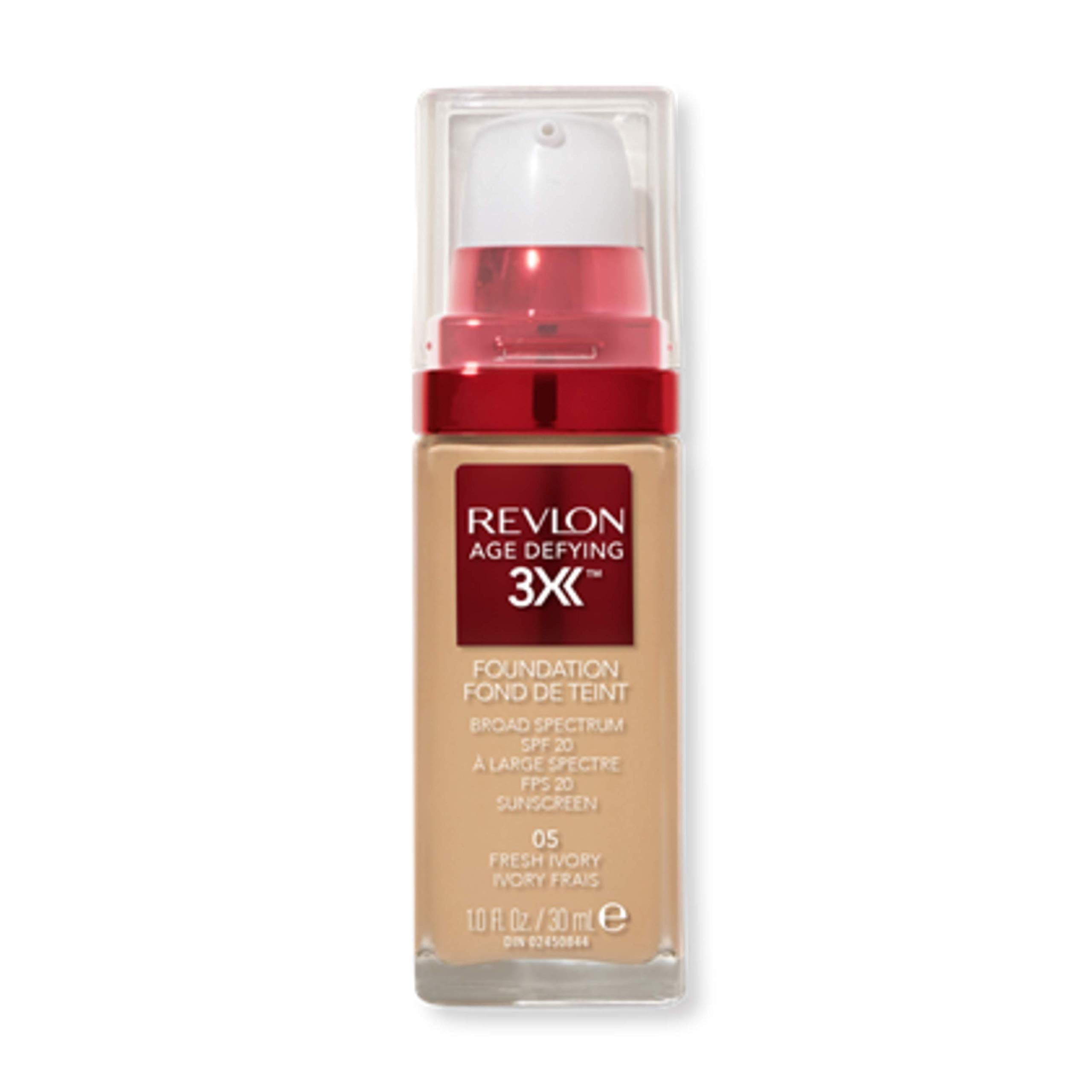 Revlon Liquid Foundation, Age Defying 3X, Anti-Aging Face Makeup, SPF ...