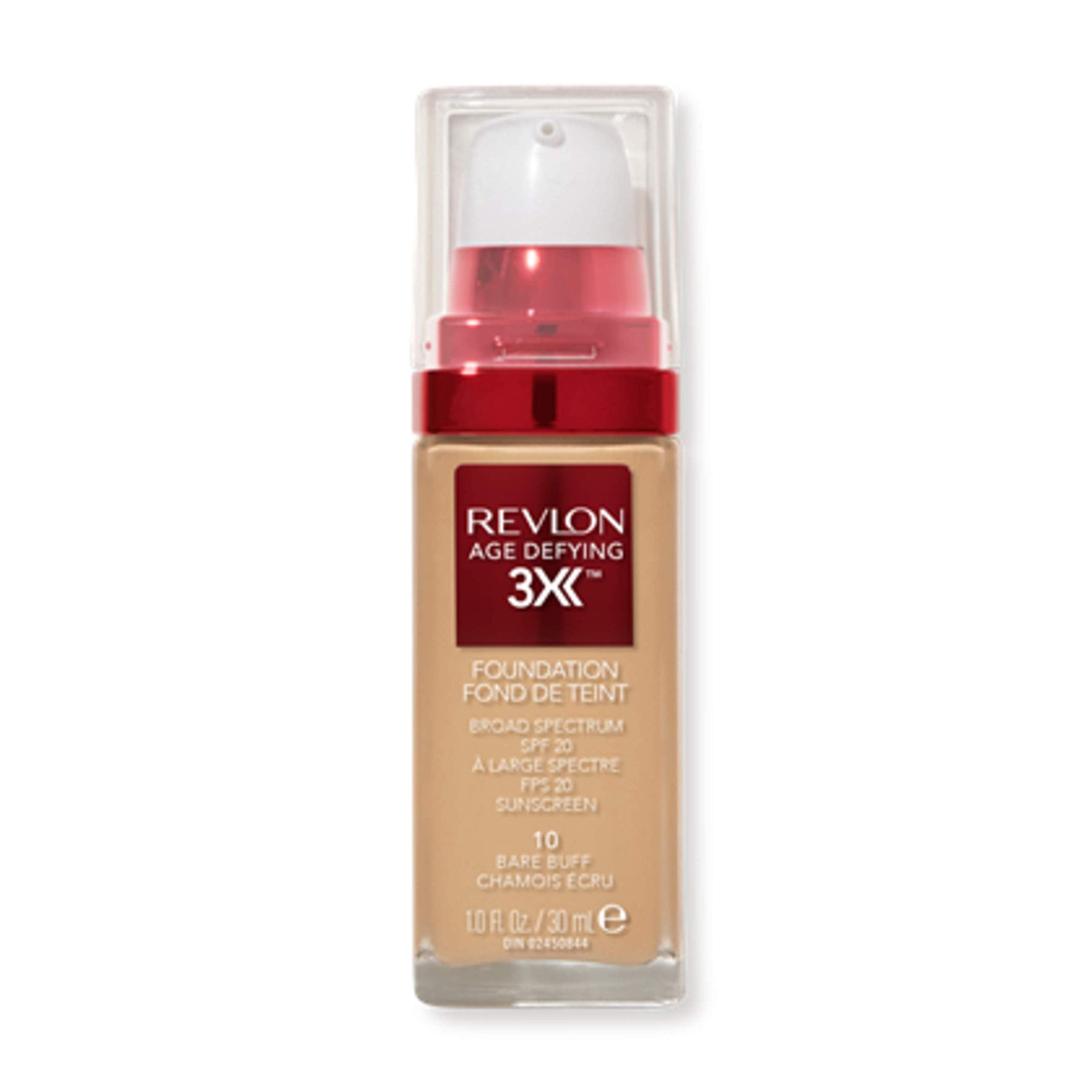 Revlon Liquid Foundation - Age Defying 3Xface Makeup with SPF 30, Longwear Medium Buildable ...