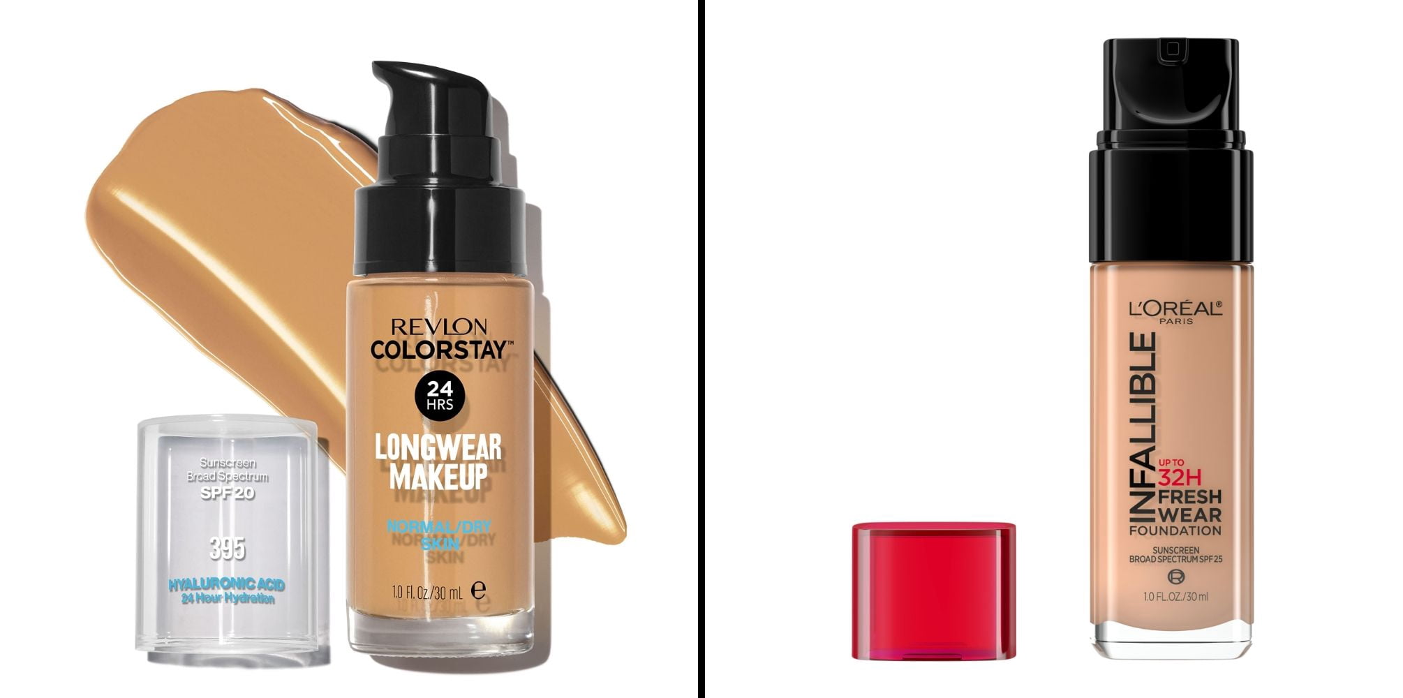 Revlon Liquid Foundation SPF 20,395 Deep Honey, 1 Fl Oz & L'Oreal Paris ...