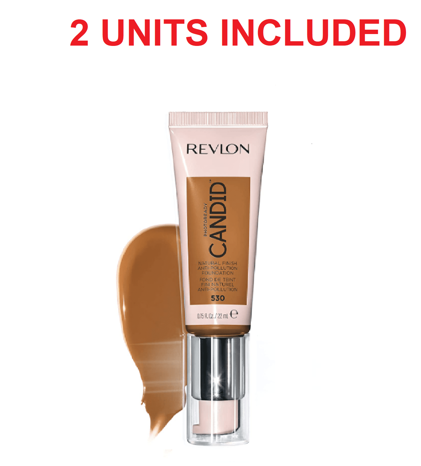 Revlon PhotoReady Candid Natural Finish Foundation 530 PECAN, 2 UNITS ...