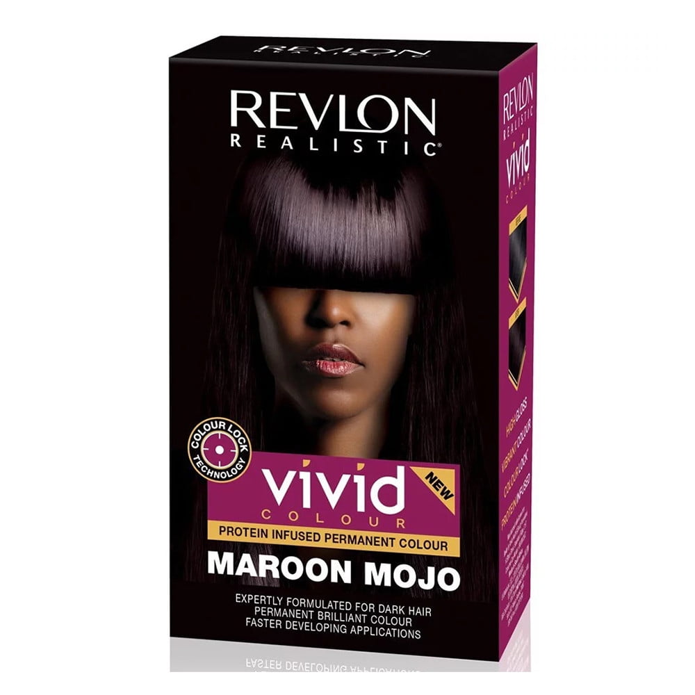 Revlon Realistic Vivid Colour Protein Infused Permanent Color, Maroon ...