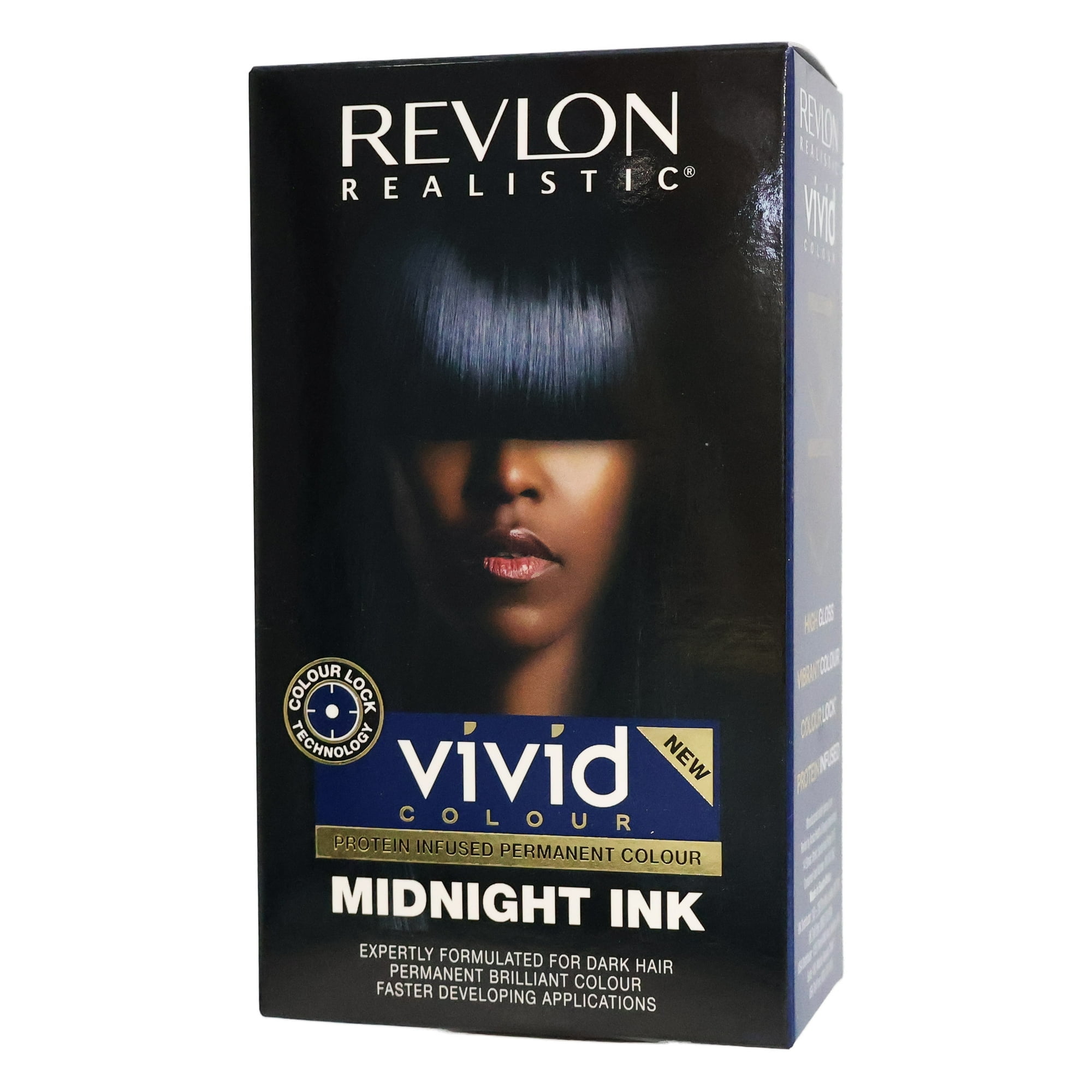 Revlon Realistic Vivid Colour Protein Infused Permanent Color, Midnight ...