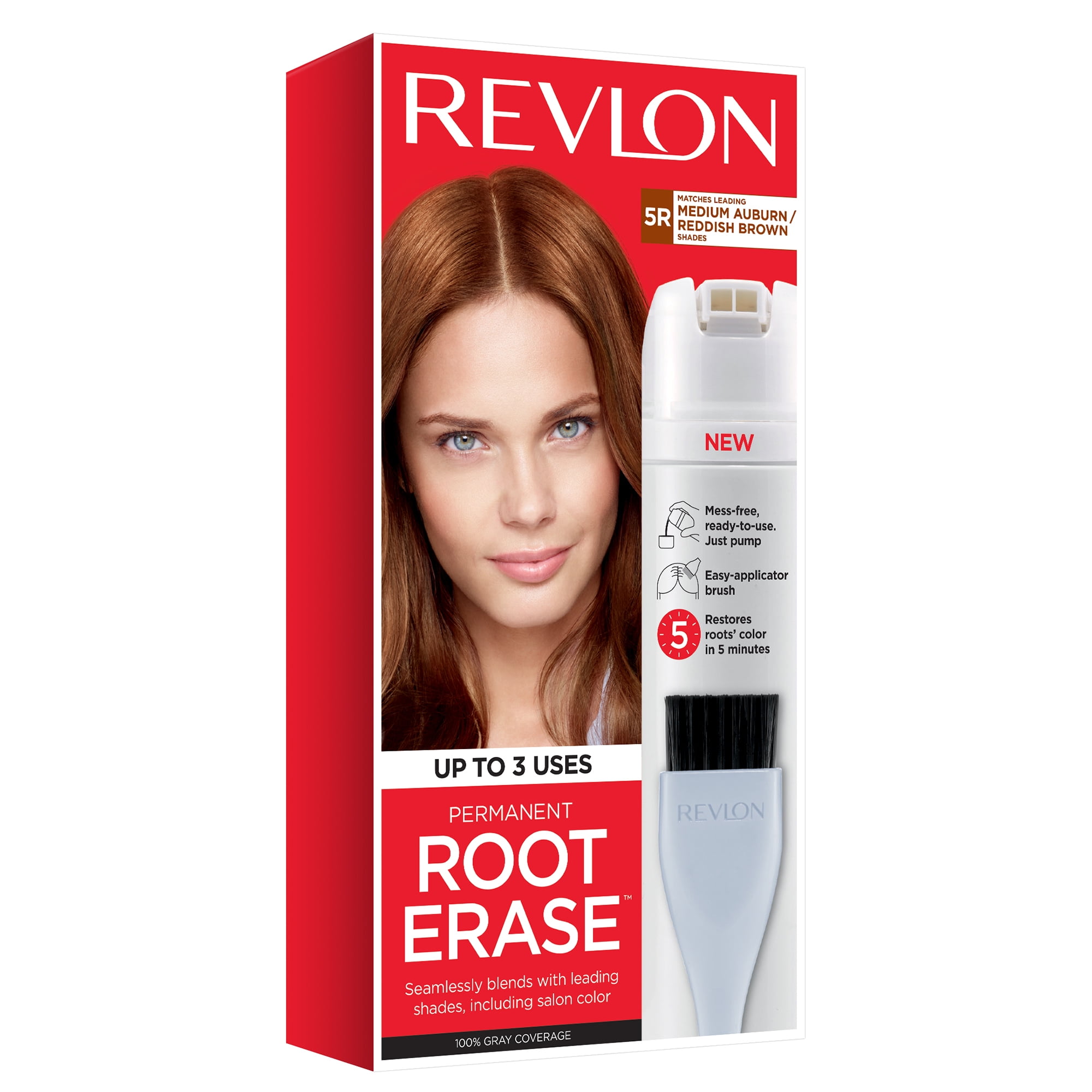 Revlon Root Erase Permanent Hair Color, 5R Medium Auburn/Reddish Brown ...
