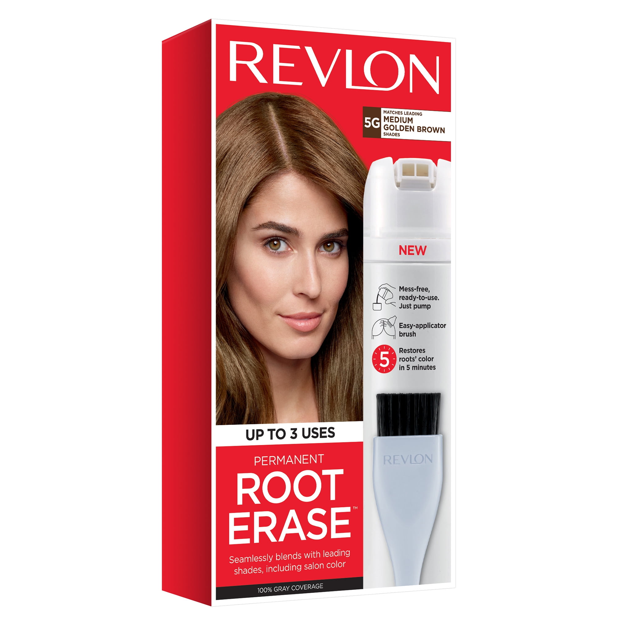 Revlon Root Erase Permanent Hair Color, At Home Touchup Dye with ...