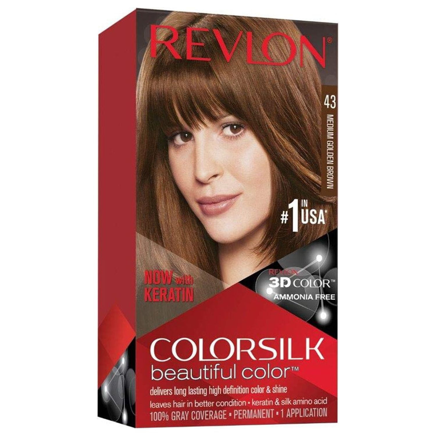 Revlon Root Erase by ColorSilk Permanent Hair Color Medium Golden Brown ...
