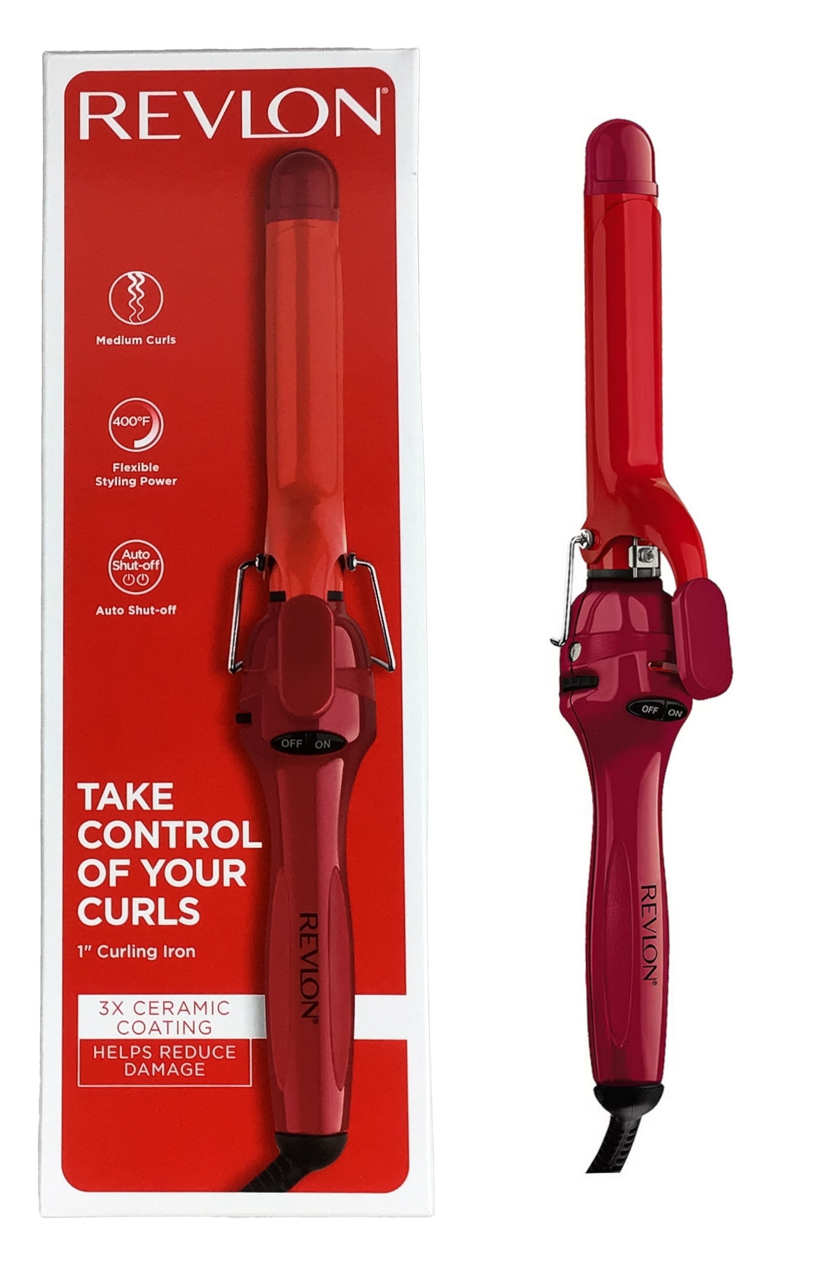 Revlon Take Control of Your Curls 1" Barrel 3X-Coated Ceramic Curling ...