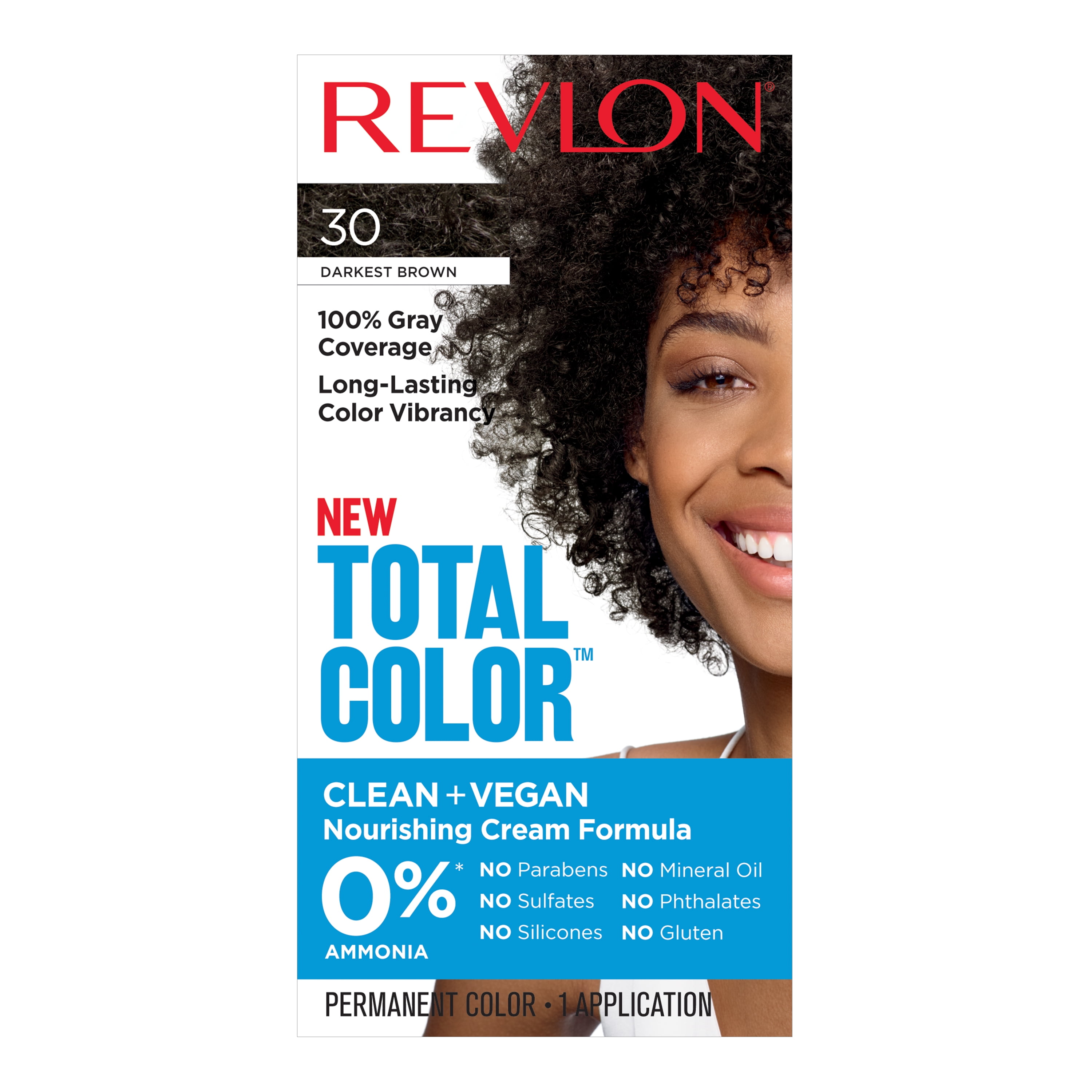 Revlon Total Color Permanent Hair Dye, 100% Gray Coverage, Ammonia-Free ...